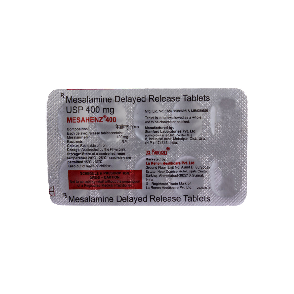 Mesahenz 400mg Tablet 10's Price, Uses, Side Effects, Composition ...