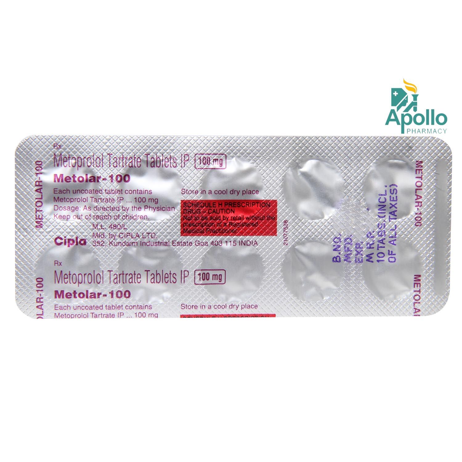 Metolar 100 Tablet 10's Price, Uses, Side Effects, Composition - Apollo ...
