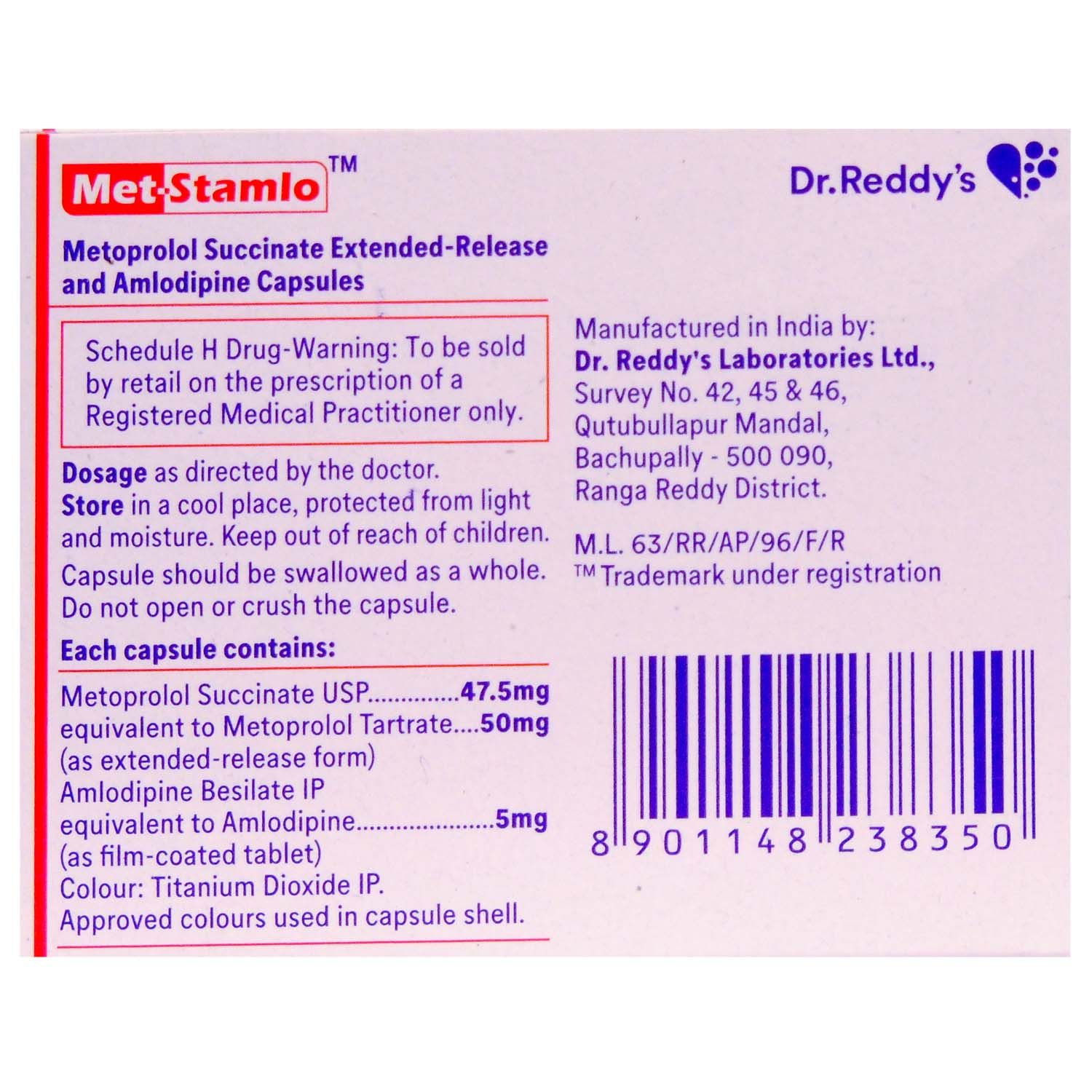 Met-Stamlo Capsule 10's Price, Uses, Side Effects, Composition - Apollo ...