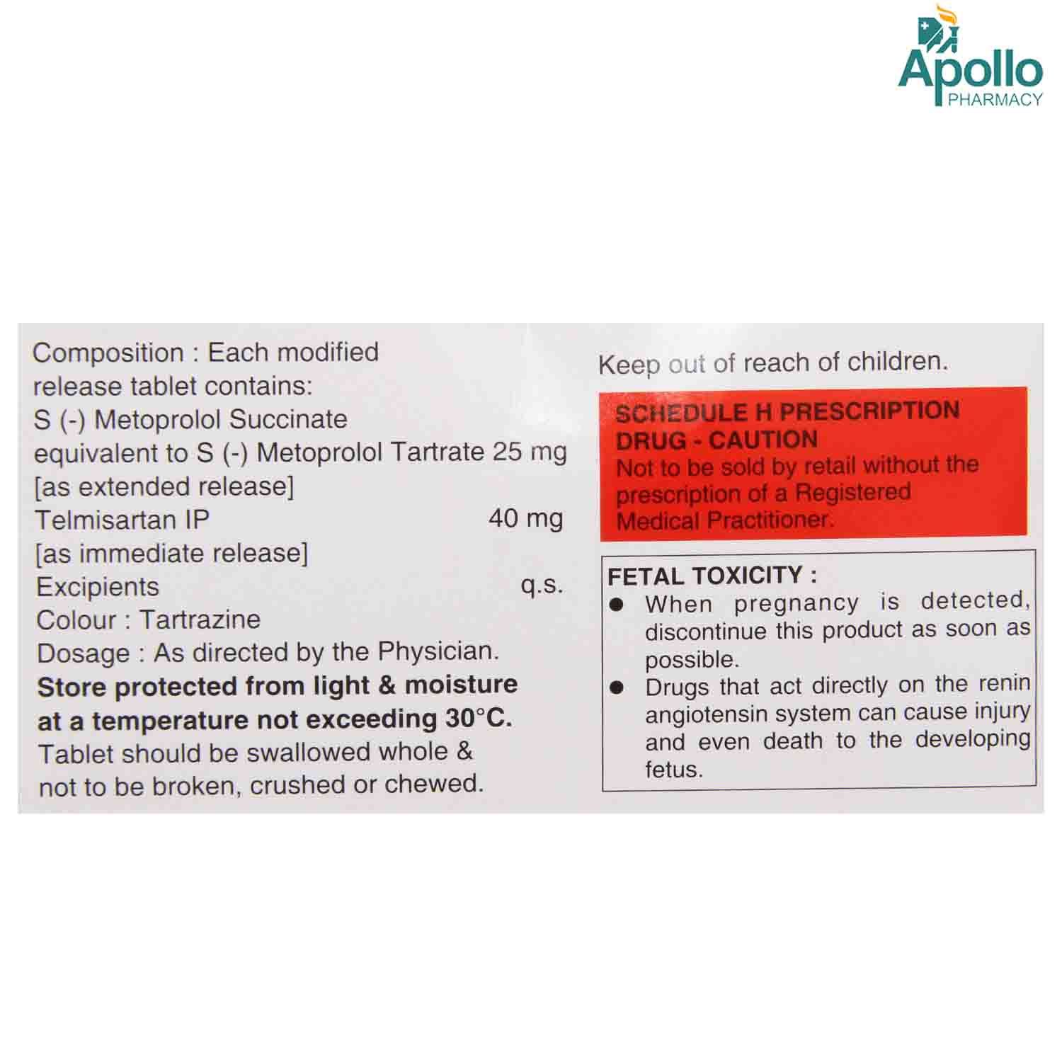 Metpure-Tel 40 Tablet 10's Price, Uses, Side Effects, Composition ...