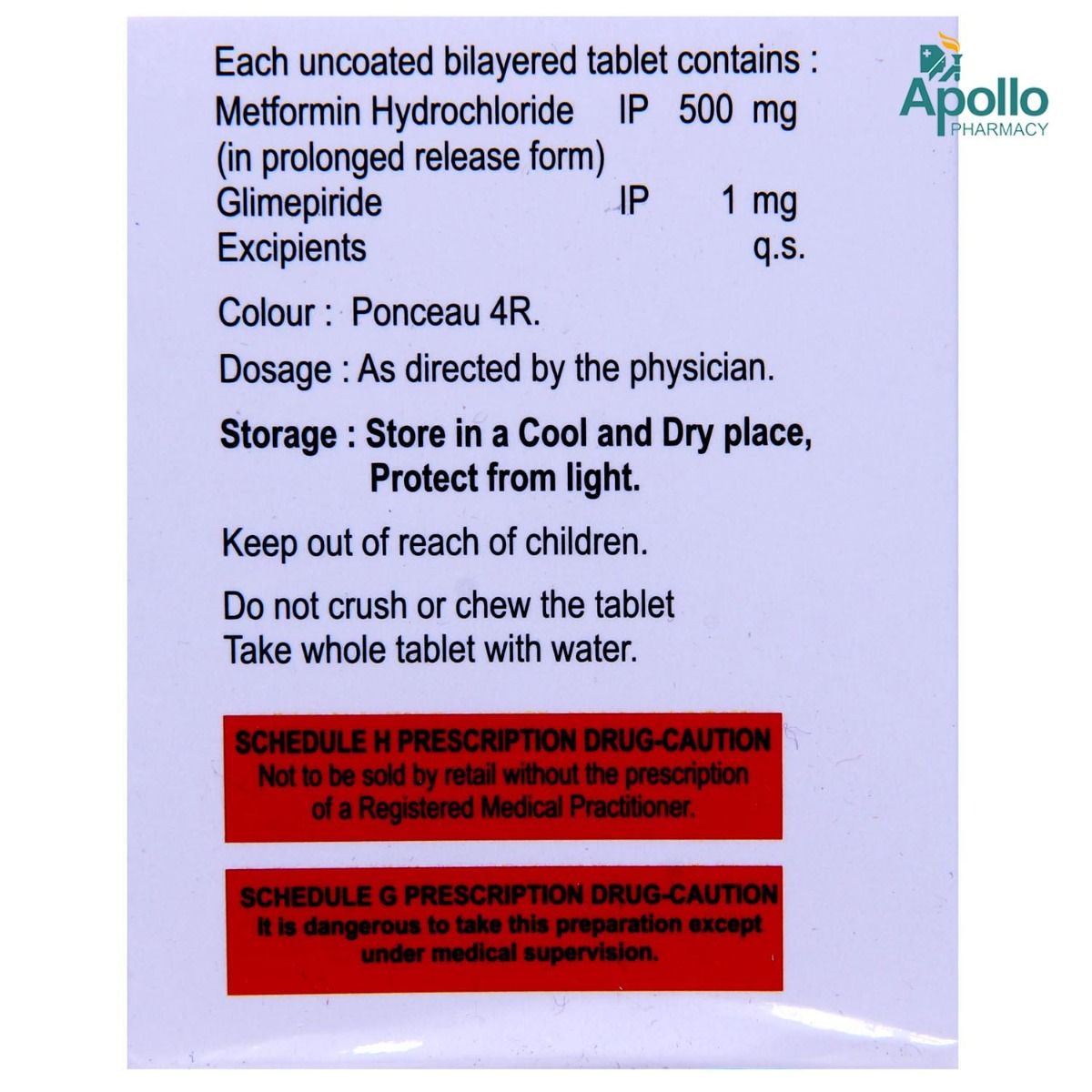 Metffil G1 Tablet 10's Price, Uses, Side Effects, Composition - Apollo ...