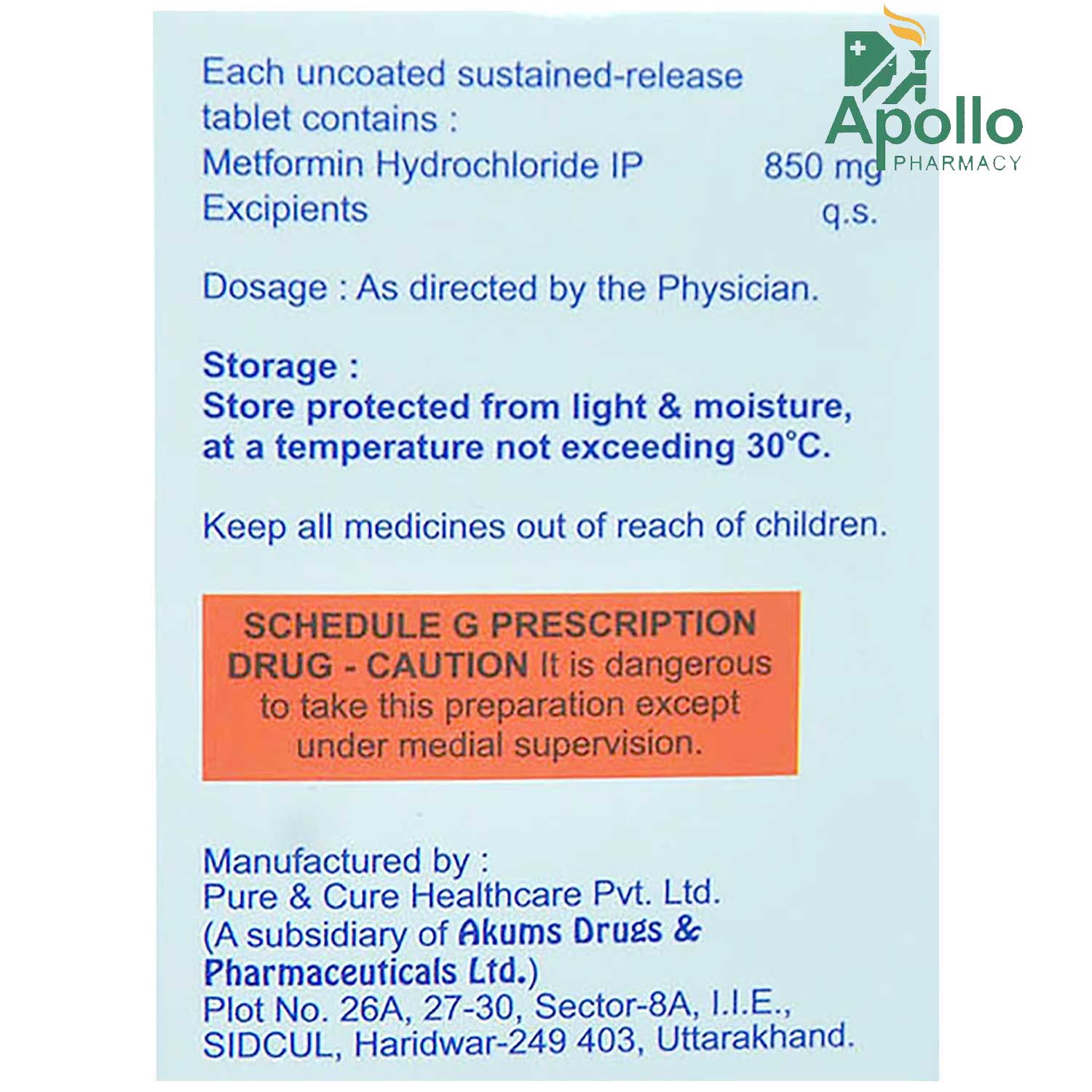 METASENS 850MG TABLET Price, Uses, Side Effects, Composition - Apollo ...