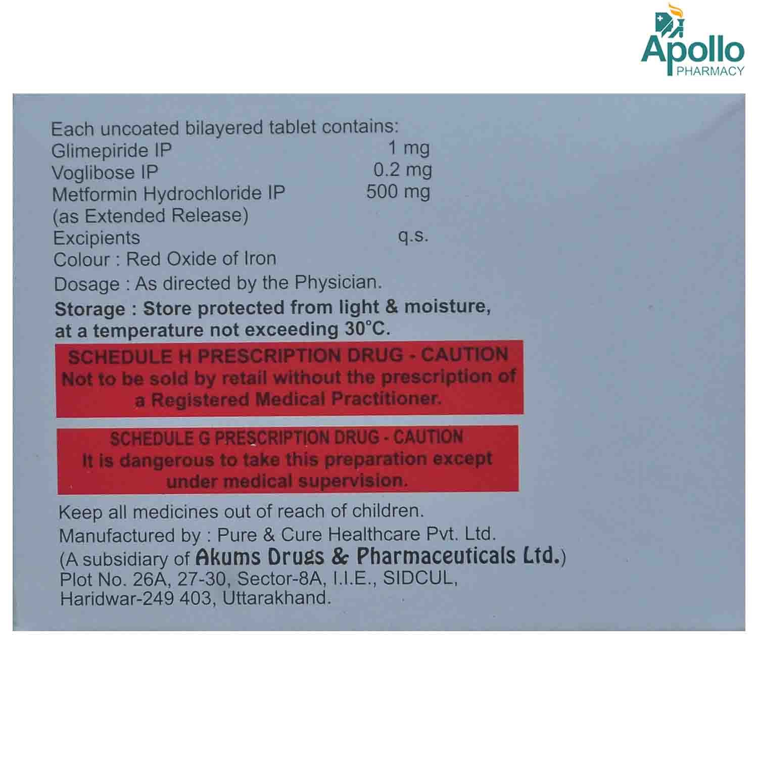 METASENS VG 1MG TABLET Price, Uses, Side Effects, Composition - Apollo ...