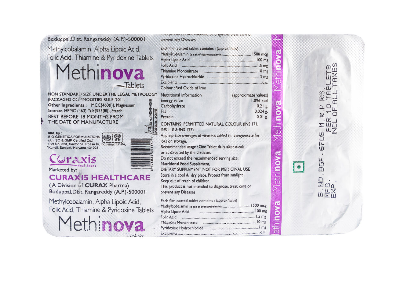 Methinova Tablet 10's Price, Uses, Side Effects, Composition - Apollo ...