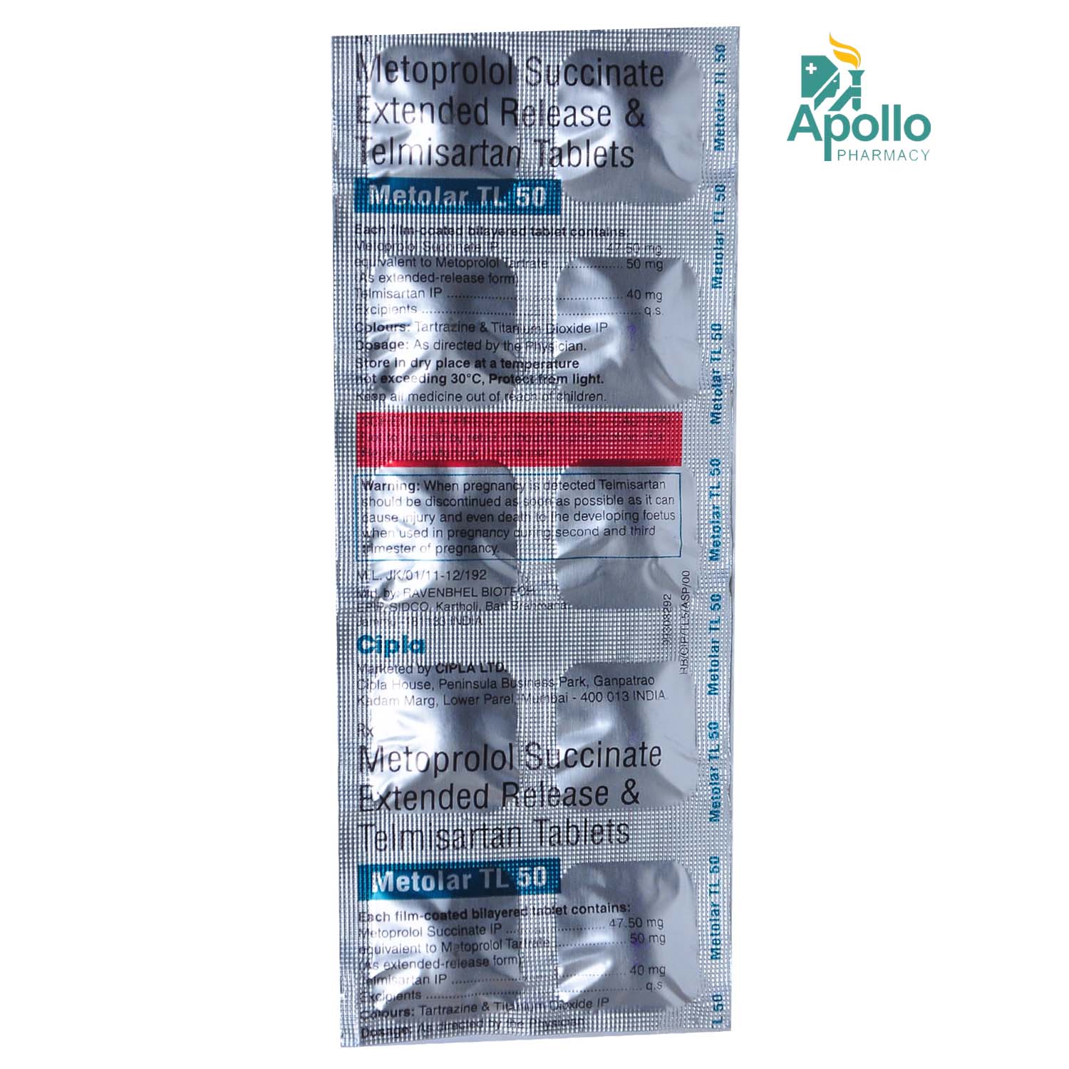 Metolar TL 50 Tablet 10's Price, Uses, Side Effects, Composition ...