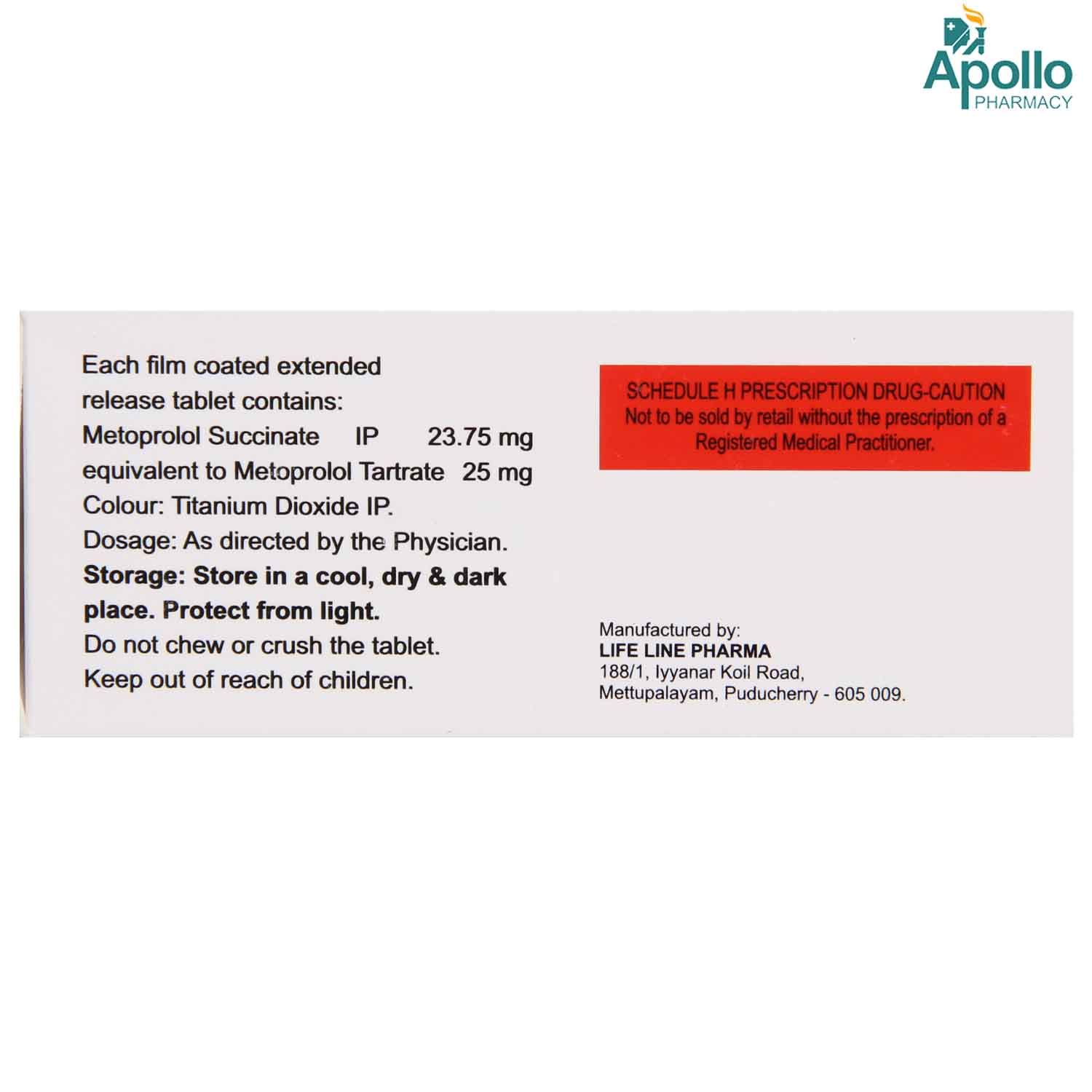 Metolol 25 Tablet 10's Price, Uses, Side Effects, Composition - Apollo ...