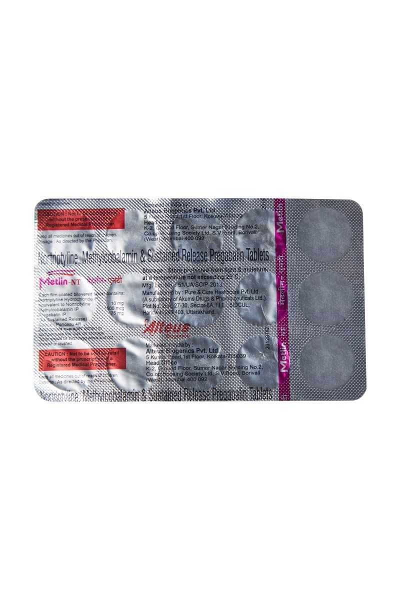 Metlin NT 75 Tablet 15's Price, Uses, Side Effects, Composition ...