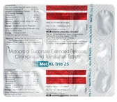 Met XL Trio 25 Tablet | Uses, Side Effects, Price | Apollo Pharmacy
