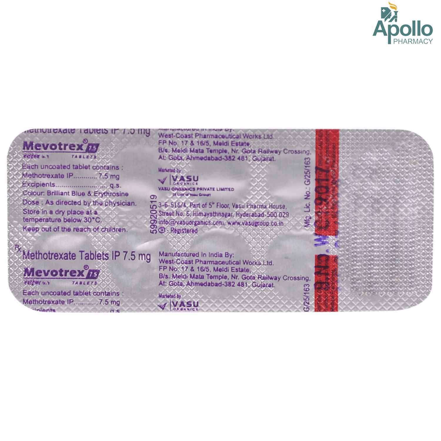 Mevotrex 15 Tablet 10's Price, Uses, Side Effects, Composition - Apollo ...