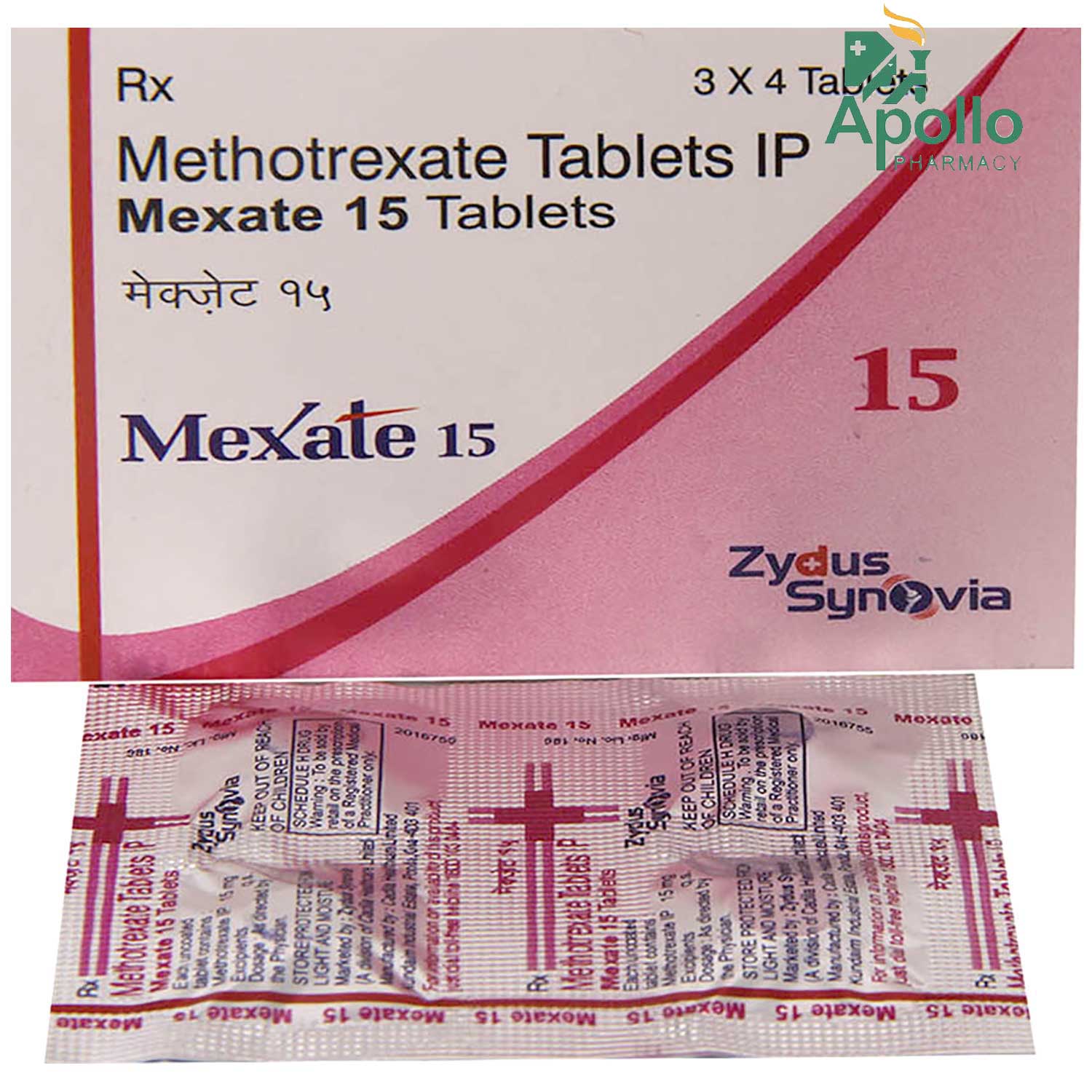 Mexate 15 Tablet 4's Price, Uses, Side Effects, Composition - Apollo ...