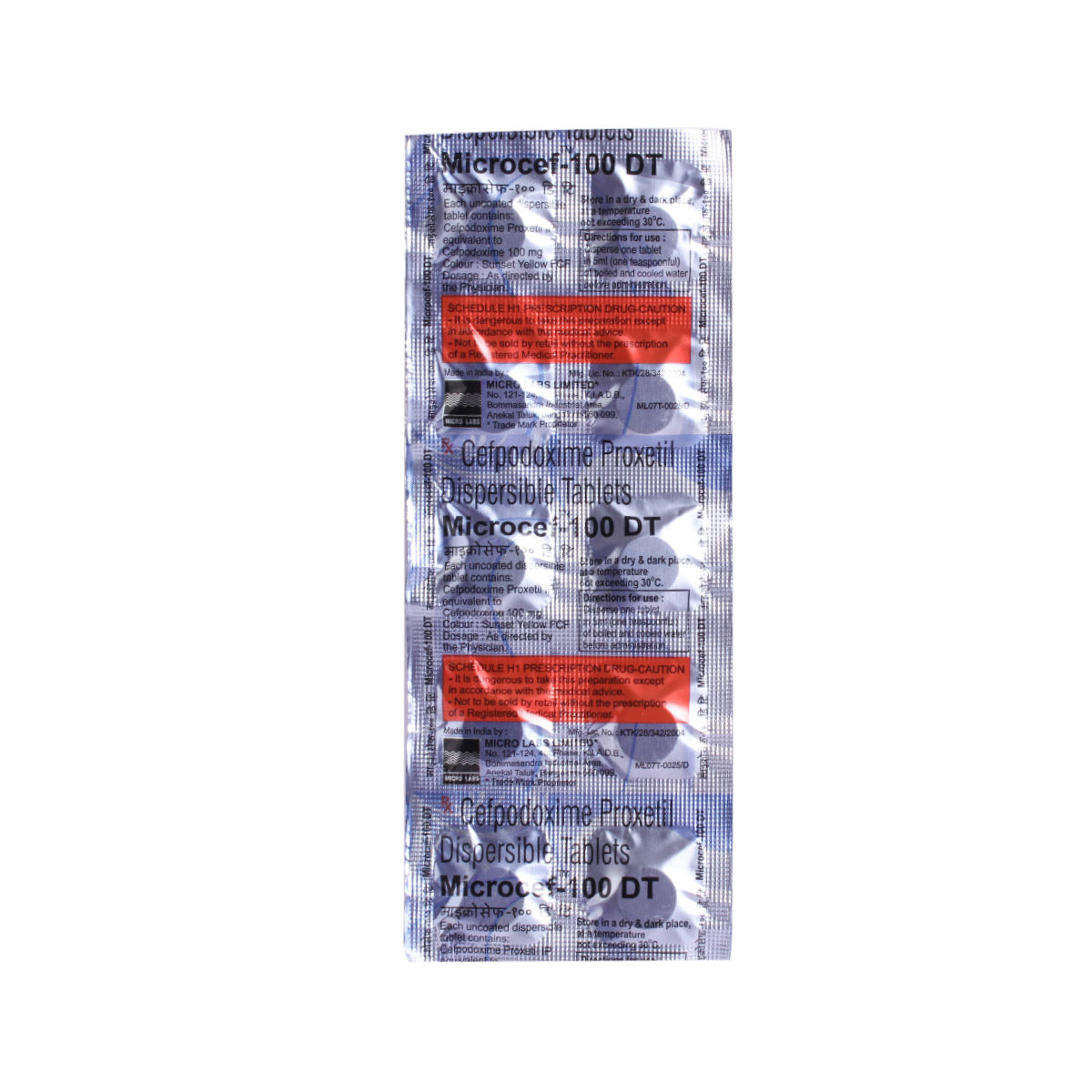Microcef-100 DT Tablet 10's Price, Uses, Side Effects, Composition ...