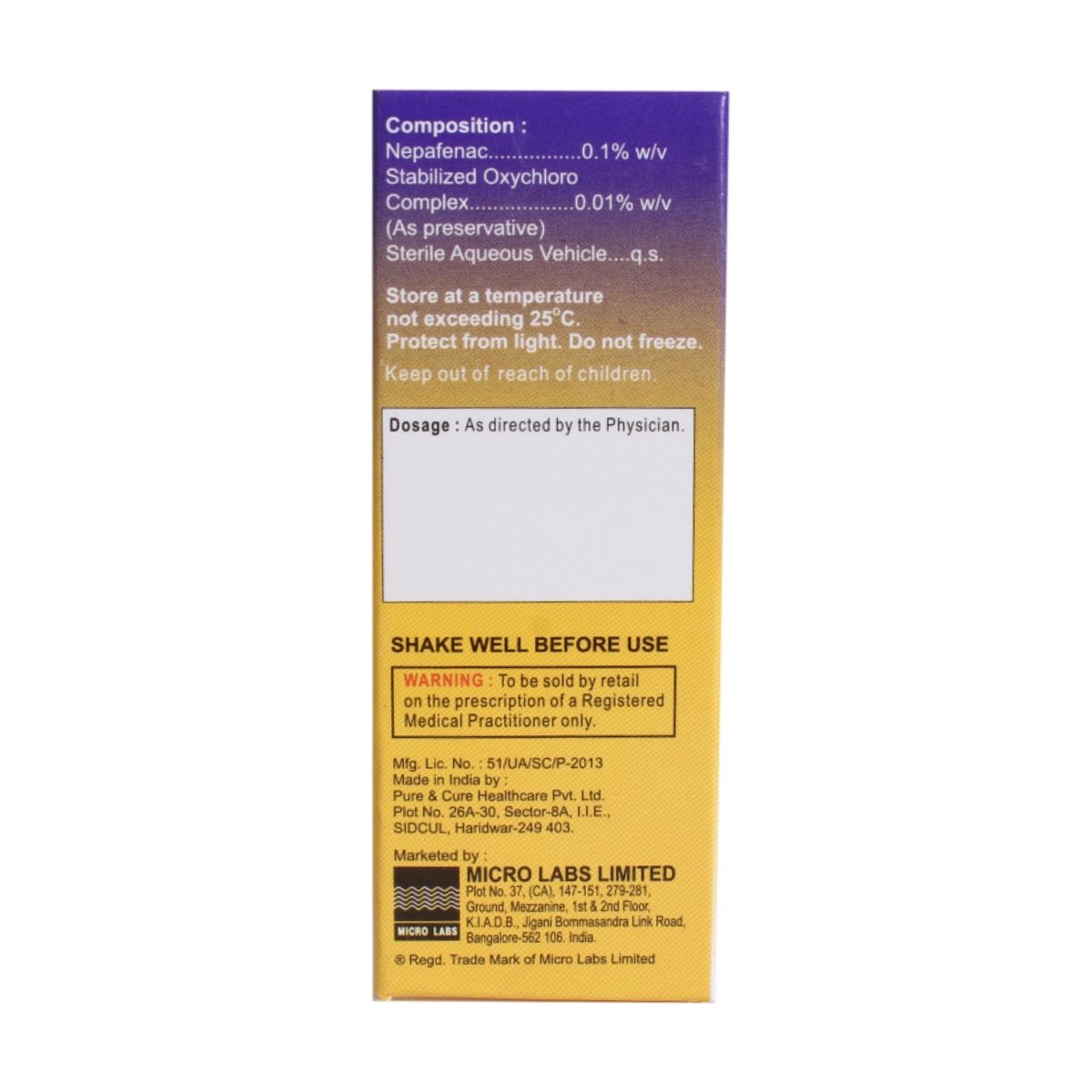 Micronac PF Eye Drops 5 ml Price, Uses, Side Effects, Composition ...