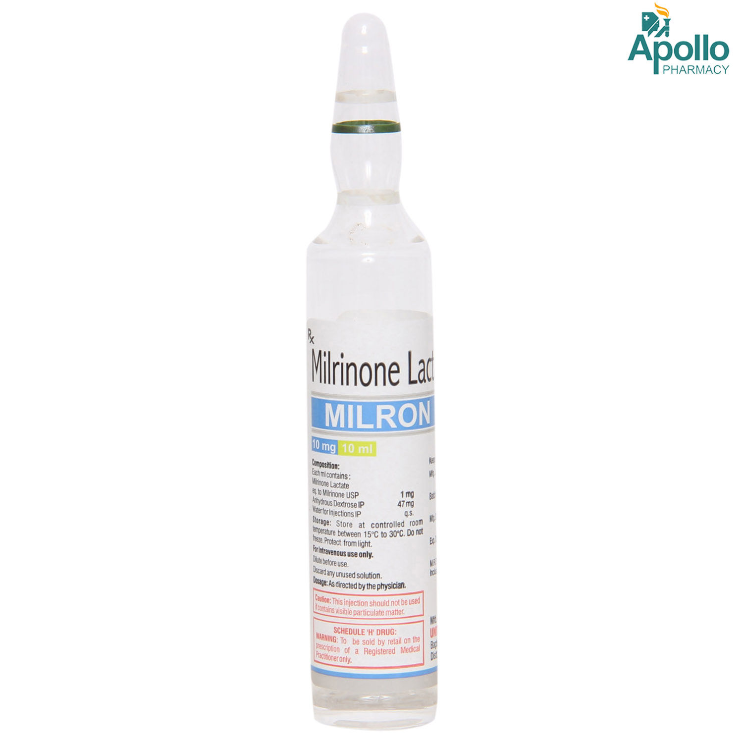 MILRON 10MG INJECTION 10ML Price, Uses, Side Effects, Composition ...