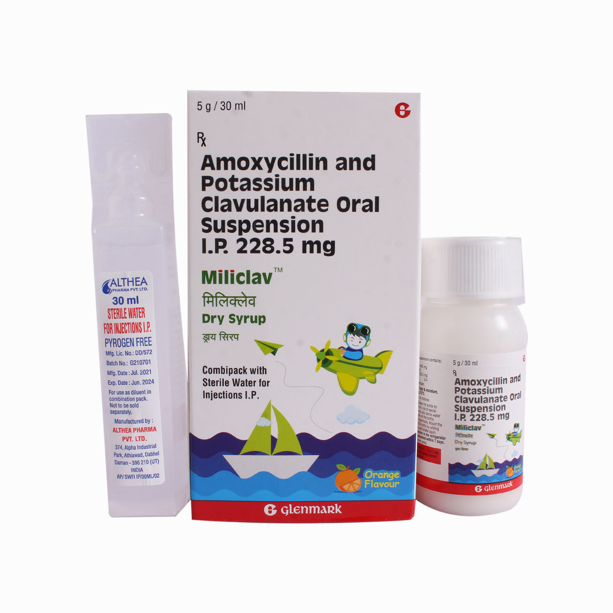 Miliclav 228.5mg Orange Flav Suspension 3gm 30ml Price, Uses, Side ...