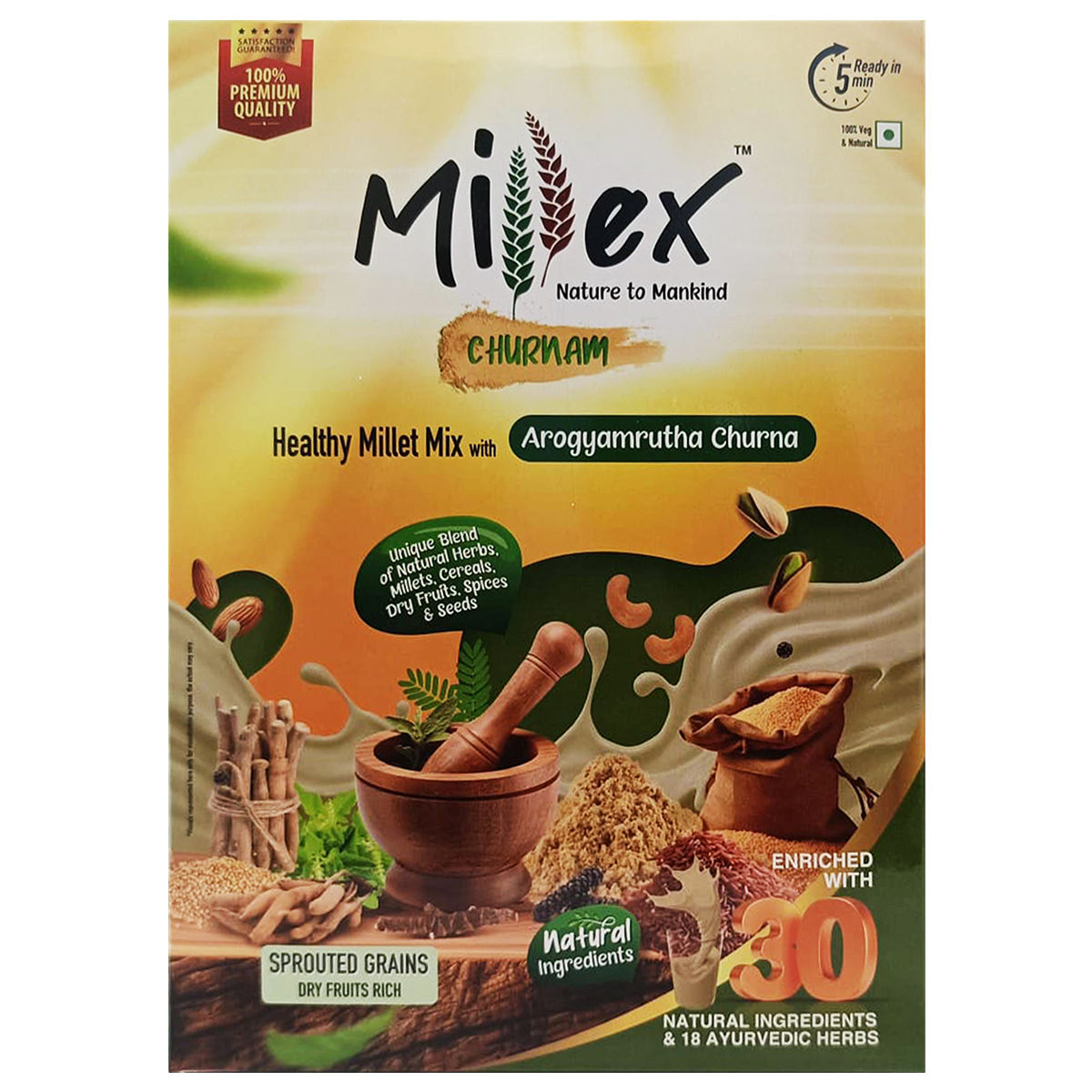 Buy Millex Churnam Health Millet Mix Powder, 500 gm | 19 Minutes ...