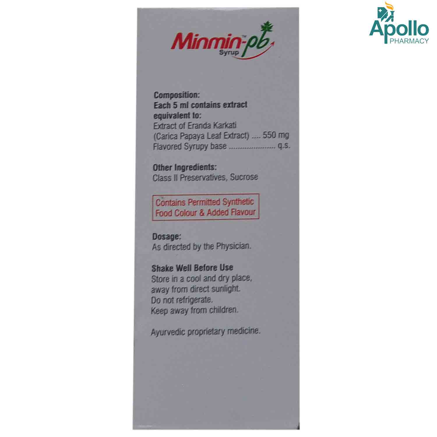 Minmin PB Syrup 120 ml Price, Uses, Side Effects, Composition - Apollo ...