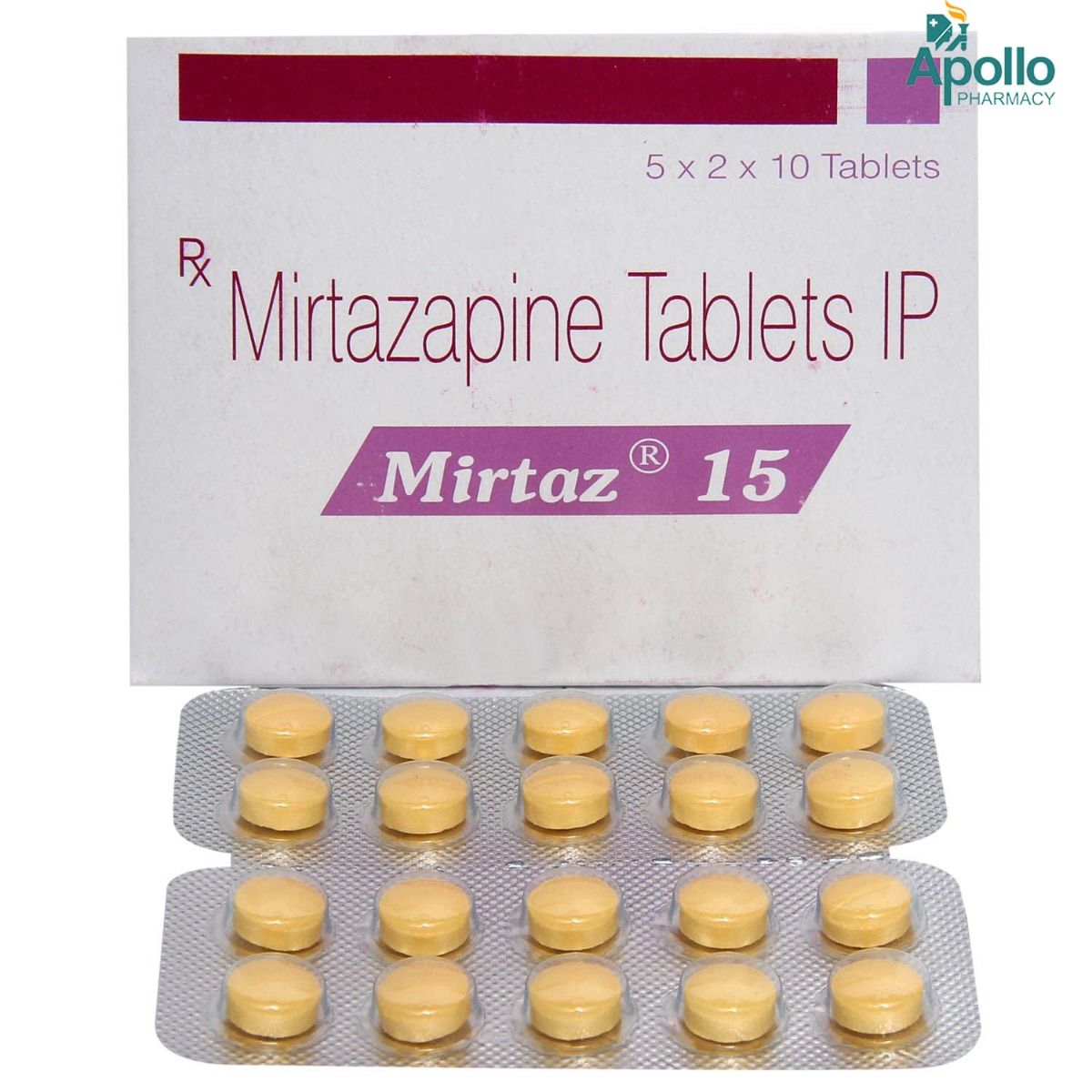 Mirtaz 15 Tablet 10's Price, Uses, Side Effects, Composition - Apollo ...