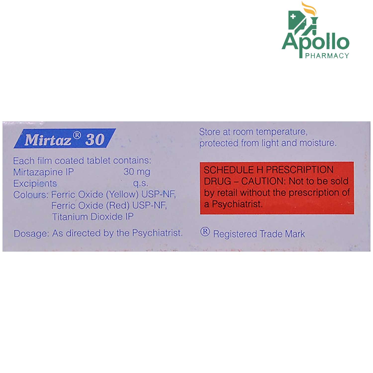 Mirtaz 30 Tablet 10's Price, Uses, Side Effects, Composition - Apollo ...