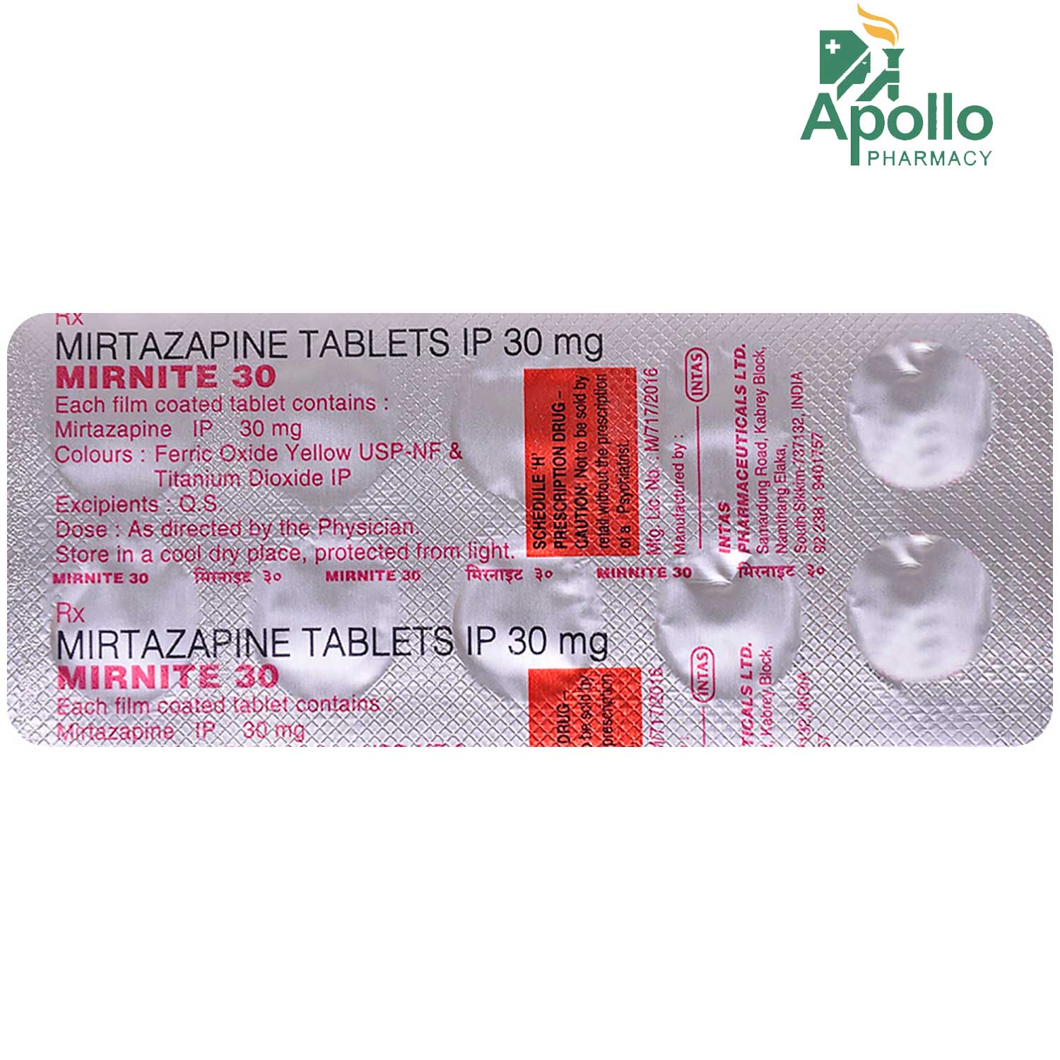 Mirnite 30 Tablet 10's Price, Uses, Side Effects, Composition - Apollo ...