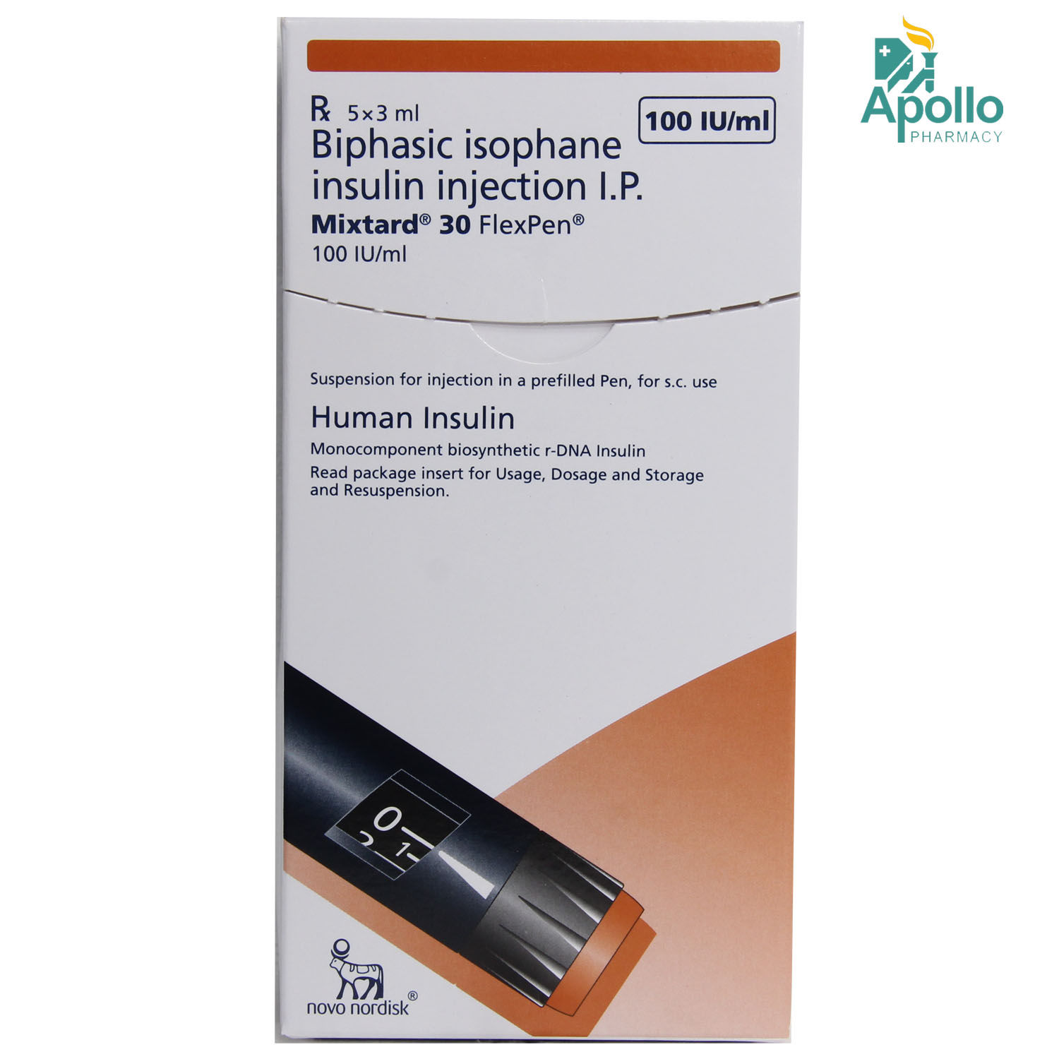 Mixtard 30 Flexpen 100/ml Injection 3 ml Price, Uses, Side Effects ...