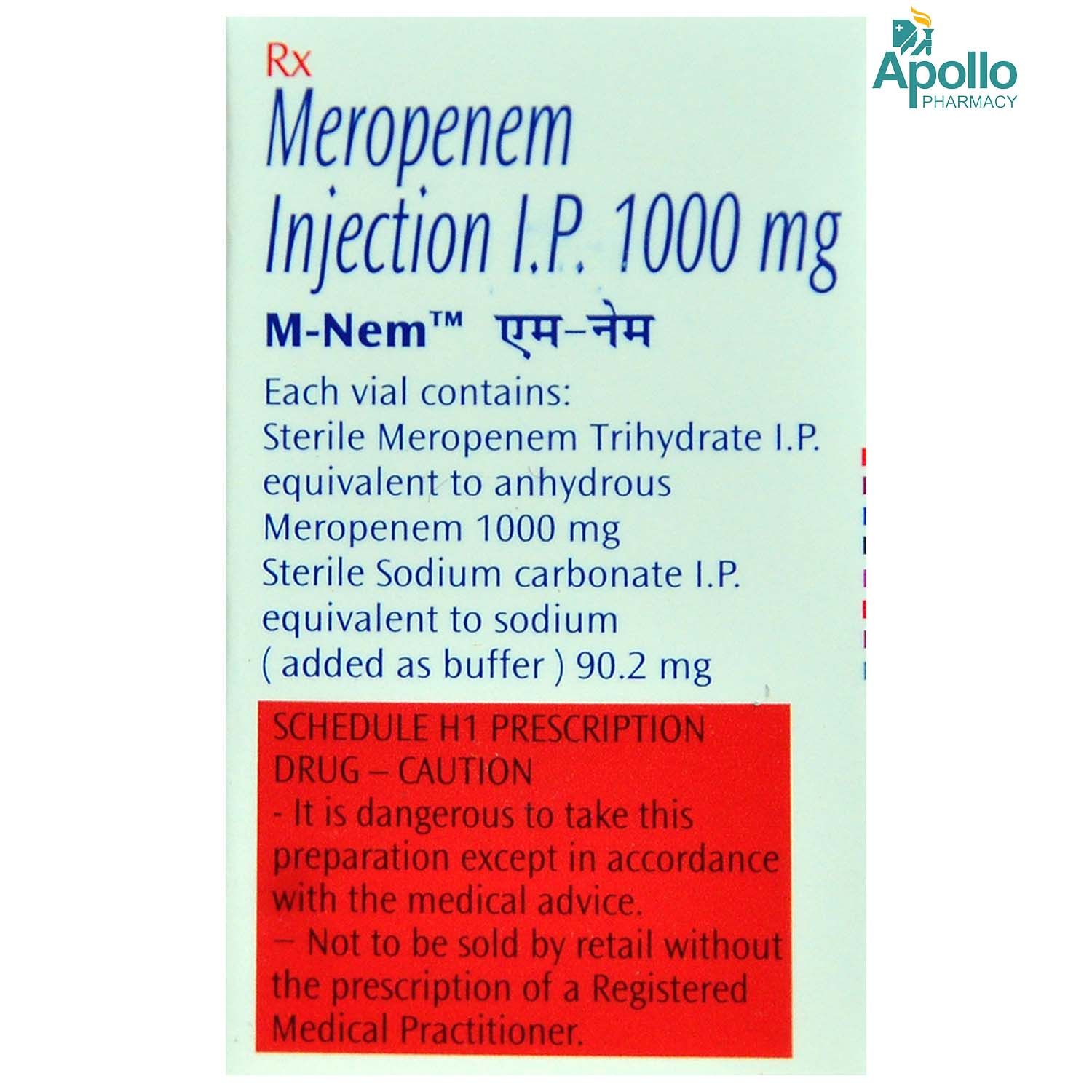 M NEM INJECTION 1GM Price, Uses, Side Effects, Composition - Apollo ...