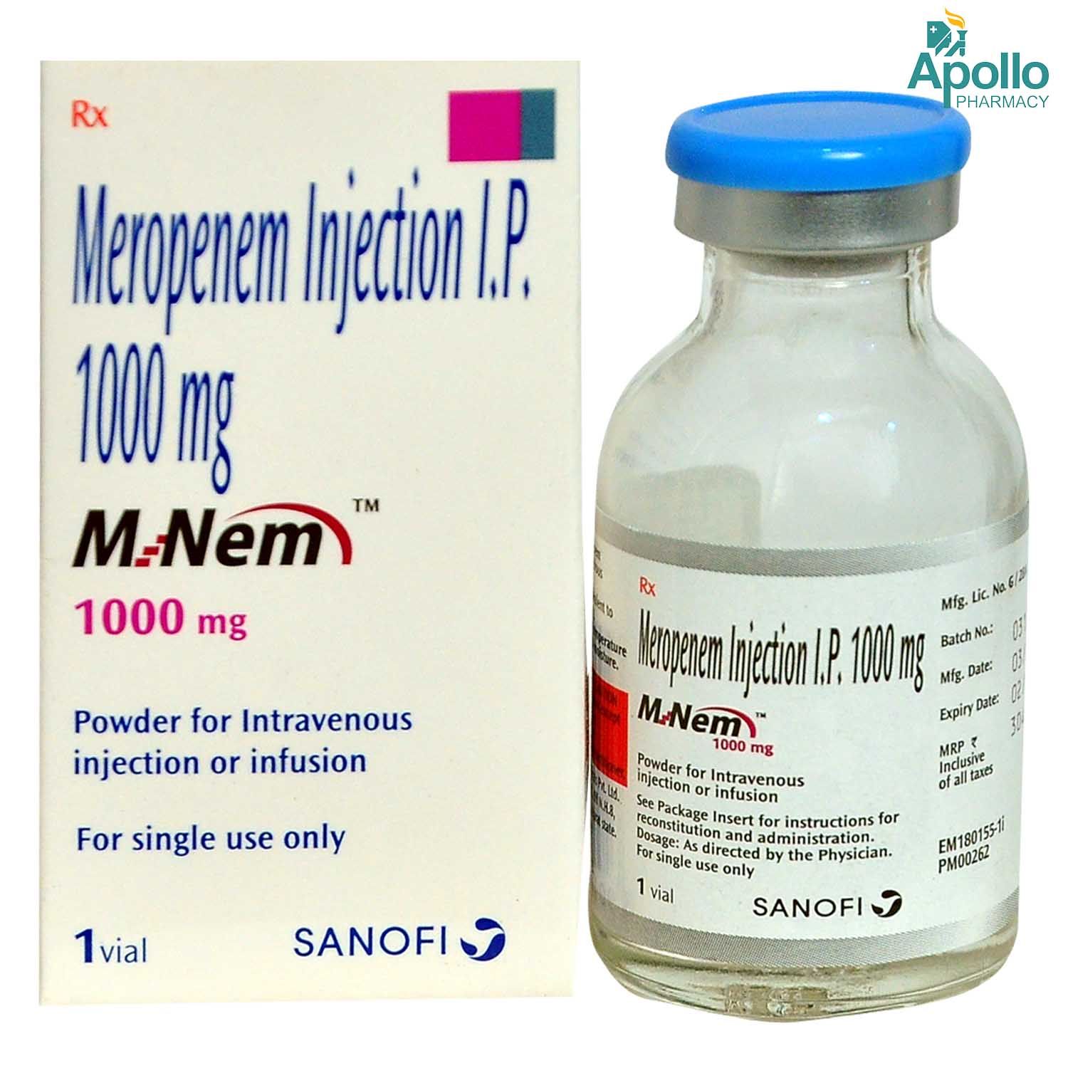 M NEM INJECTION 1GM Price, Uses, Side Effects, Composition - Apollo ...
