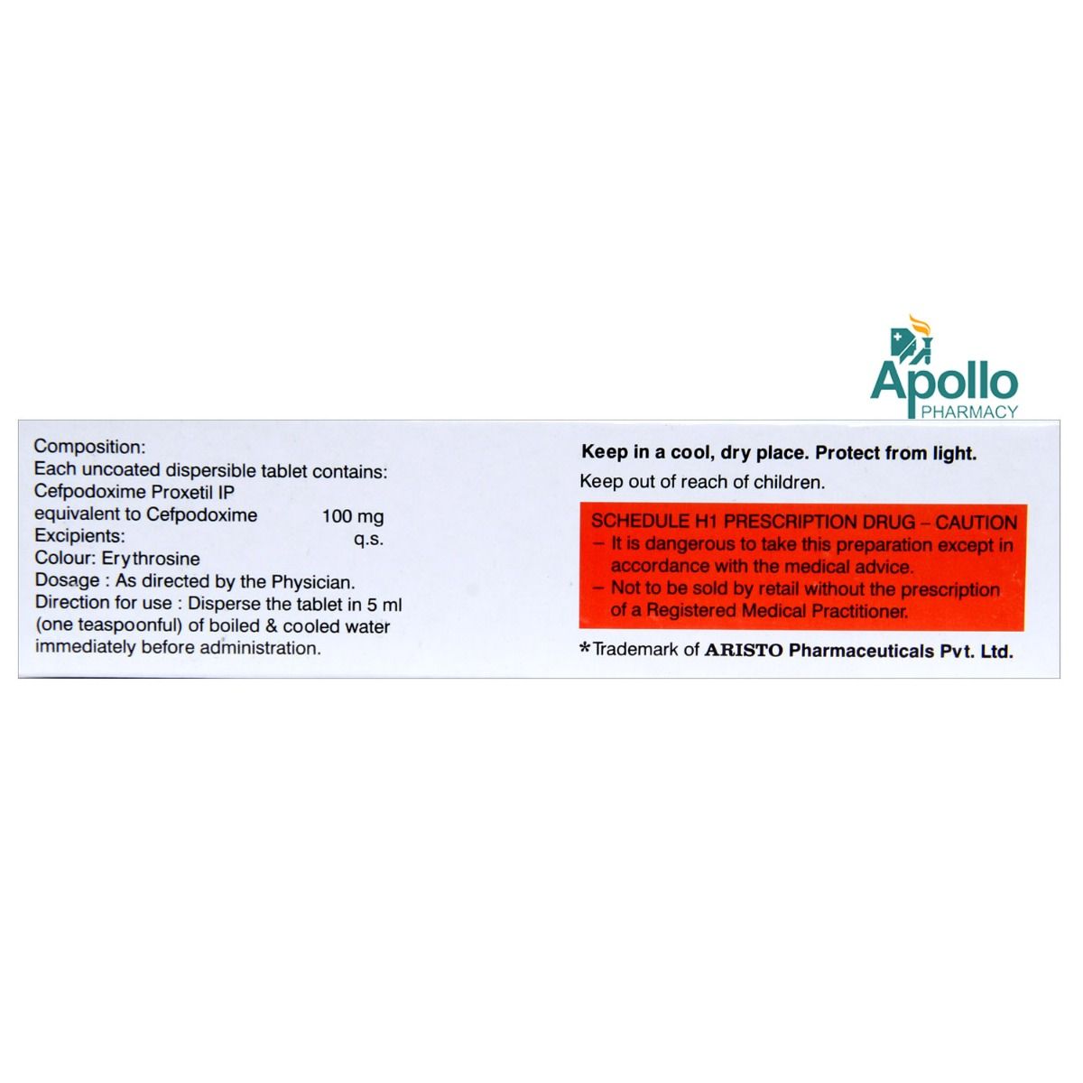 Monocef O DT 100 mg Tablet 10's Price, Uses, Side Effects, Composition ...