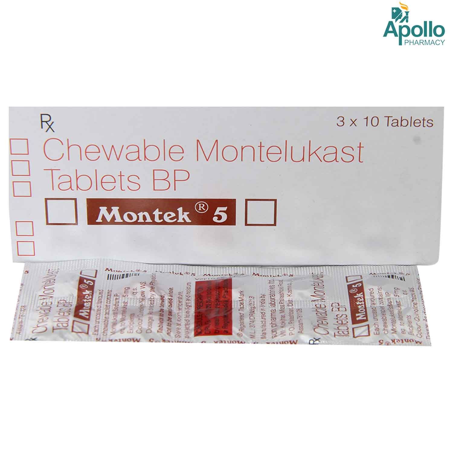 Montek 5 Tablet 10's Price, Uses, Side Effects, Composition - Apollo ...