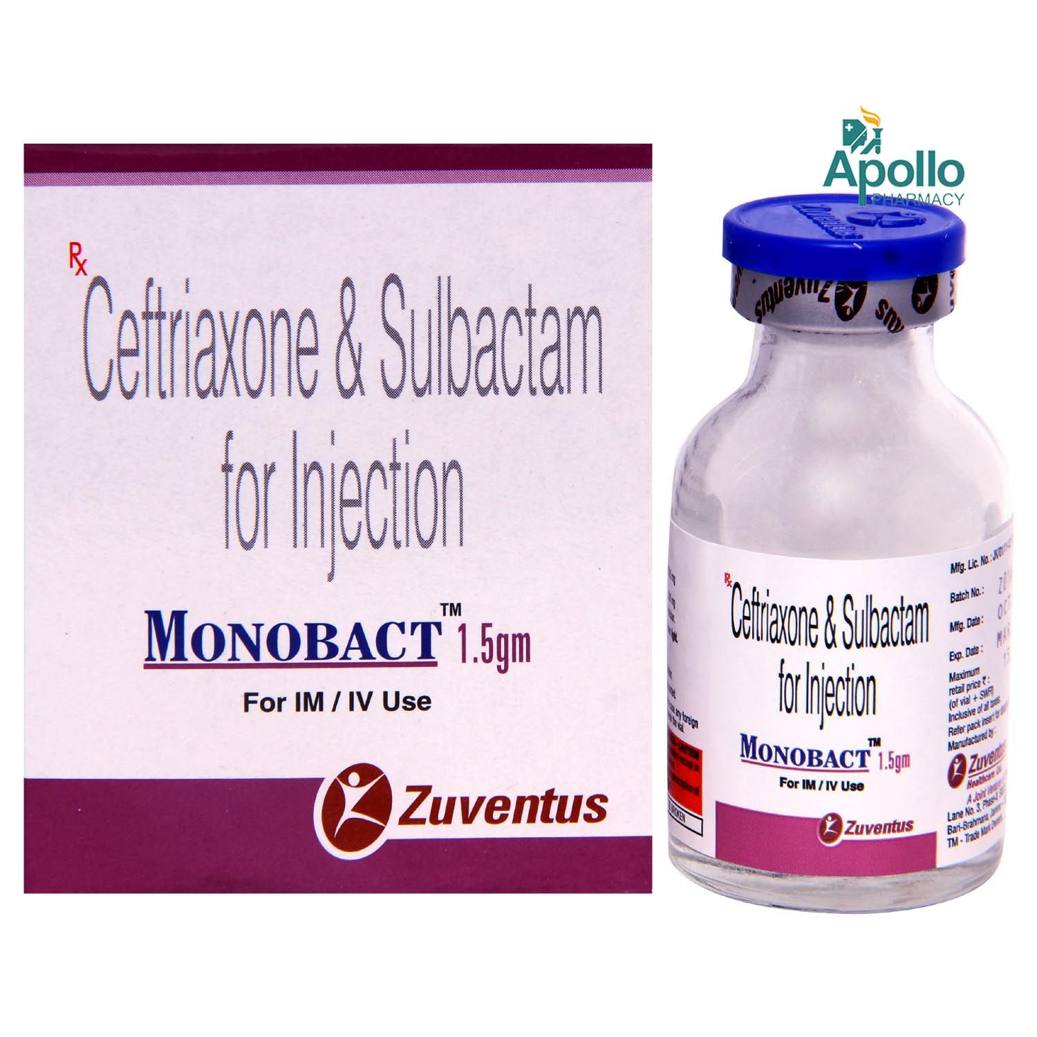 MONOBACT INJECTION 1.5GM Price, Uses, Side Effects, Composition ...