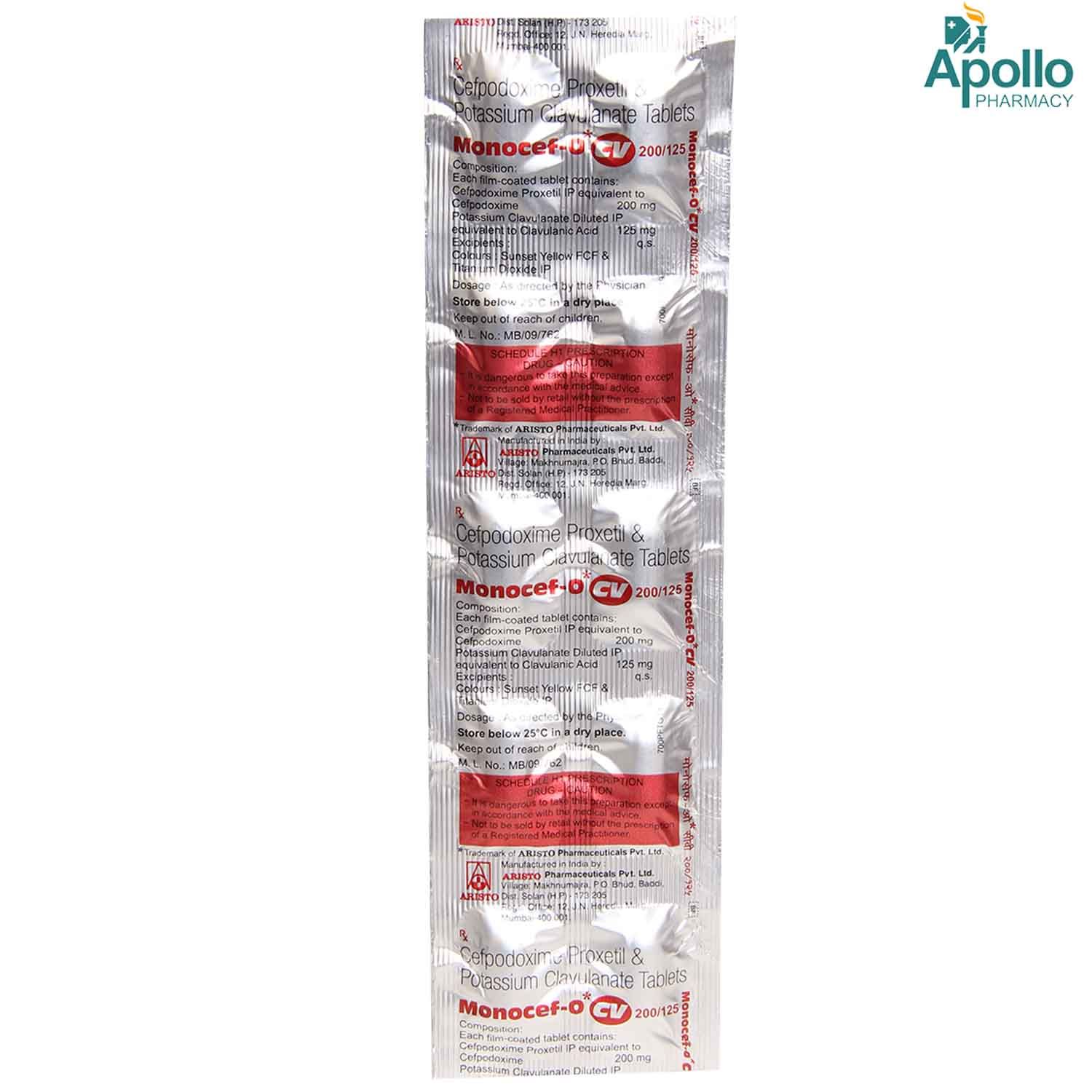 Monocef-O CV Tablet 10's Price, Uses, Side Effects, Composition ...