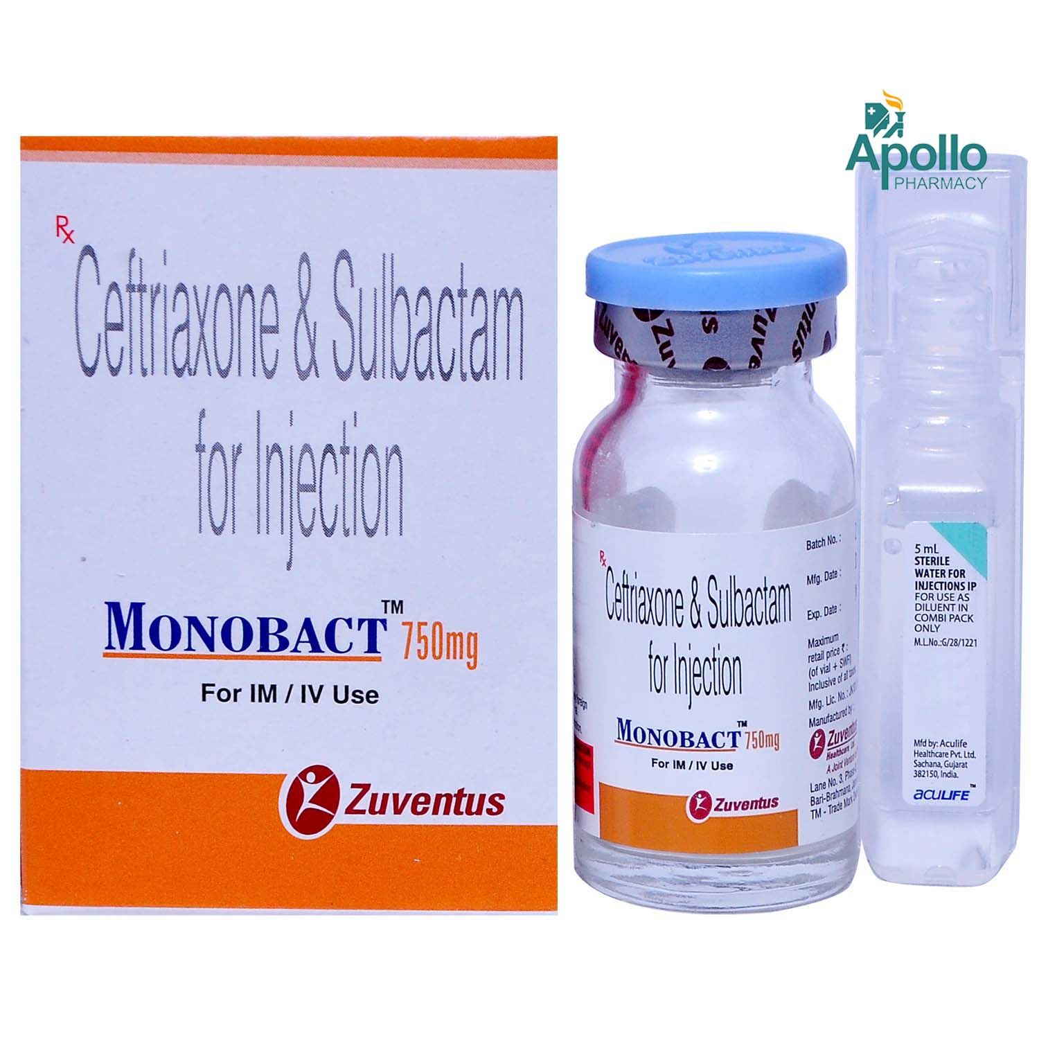 MONOBACT 750MG INJECTION | Uses, Side Effects, Price | Apollo Pharmacy