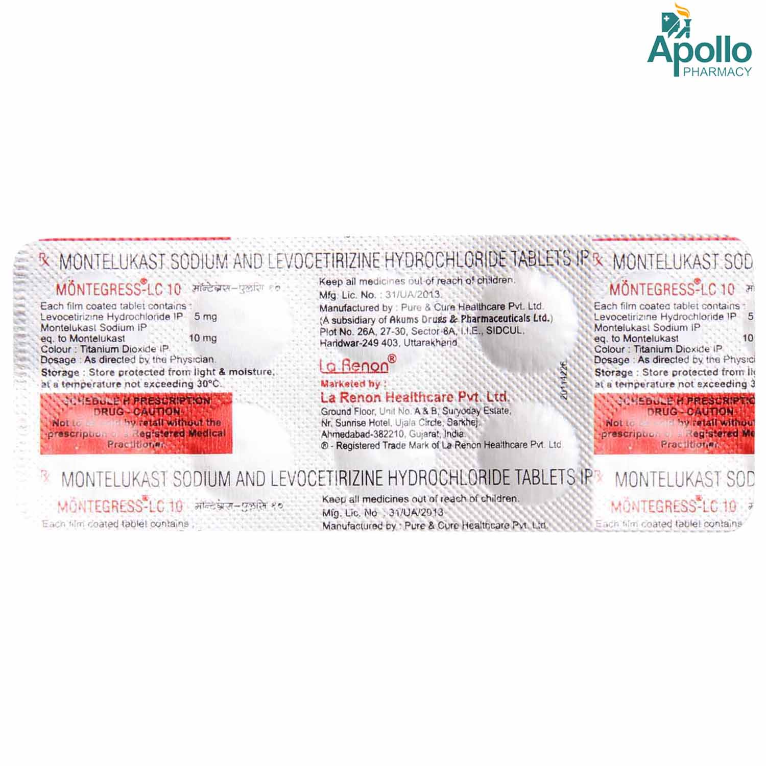 Montegress LC 10 Tablet 10's Price, Uses, Side Effects, Composition ...