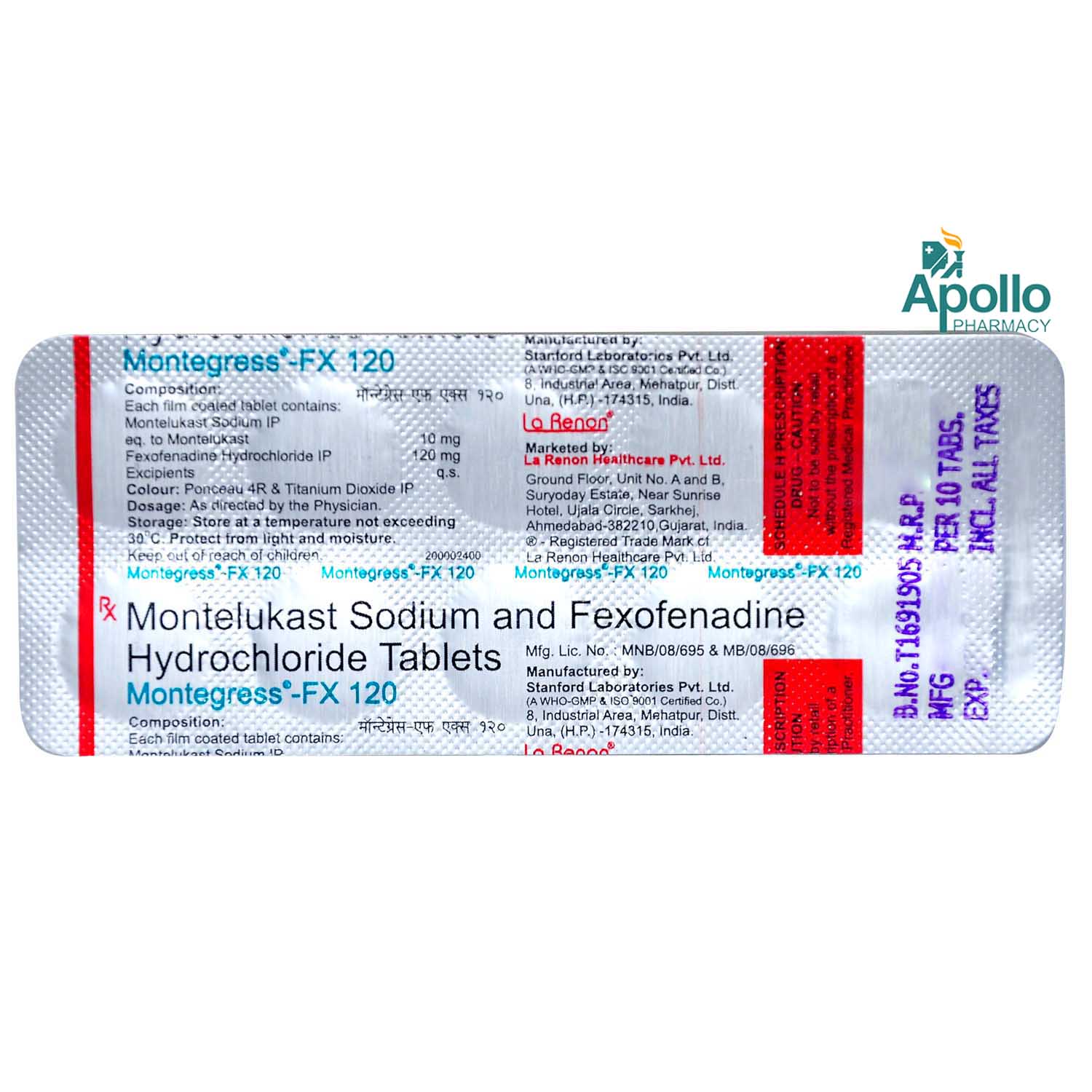 Montegress FX 120 Tablet 10's Price, Uses, Side Effects, Composition ...