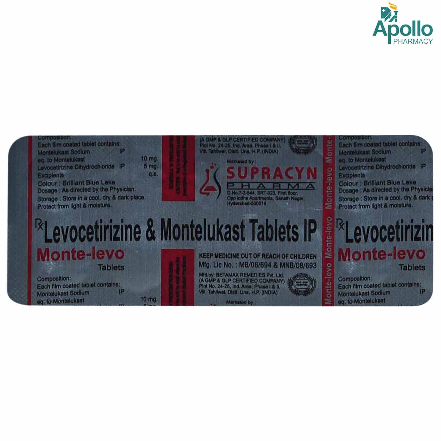 Monte Levo Tablet 10's Price, Uses, Side Effects, Composition - Apollo ...