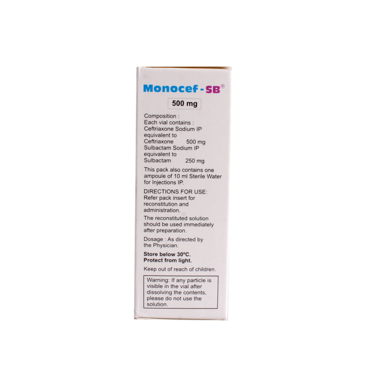 Monocef-SB 500 Injection 1's Price, Uses, Side Effects, Composition ...