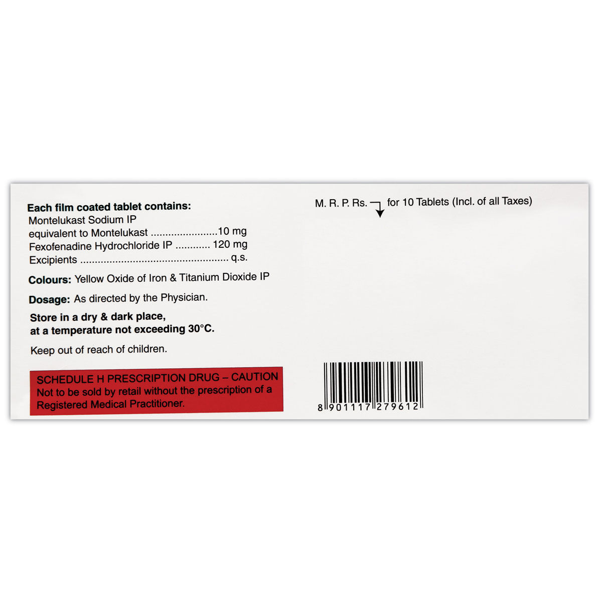 Montecip FX 10/120 Tablet | Uses, Side Effects, Price | Apollo Pharmacy