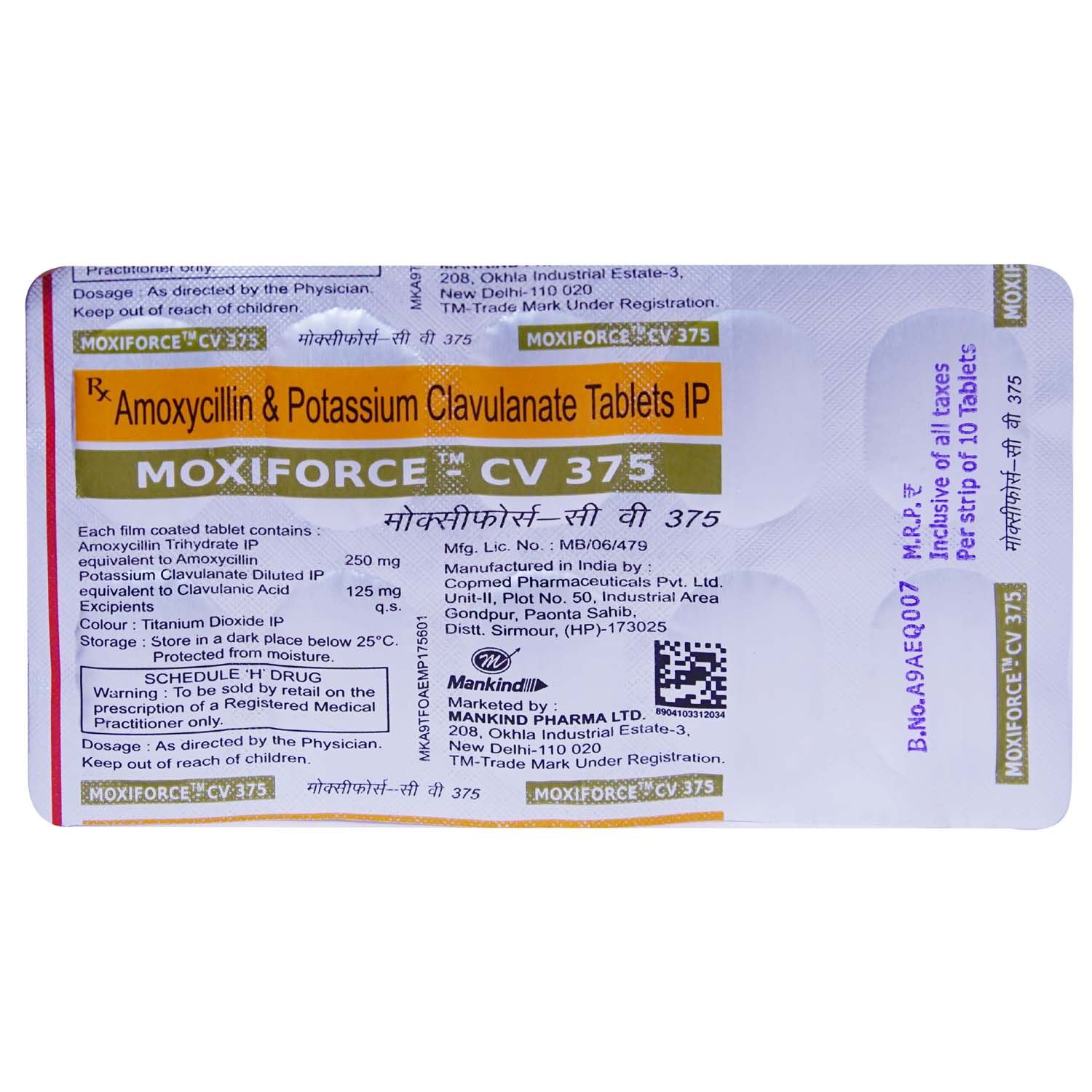 MOXIFORCE CV 375MG TABLET Price, Uses, Side Effects, Composition ...