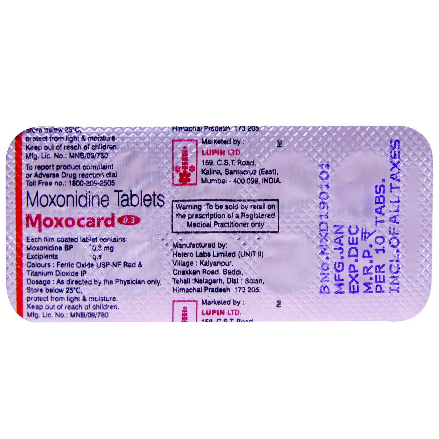 Moxocard 0.3 Tablet 10's Price, Uses, Side Effects, Composition ...