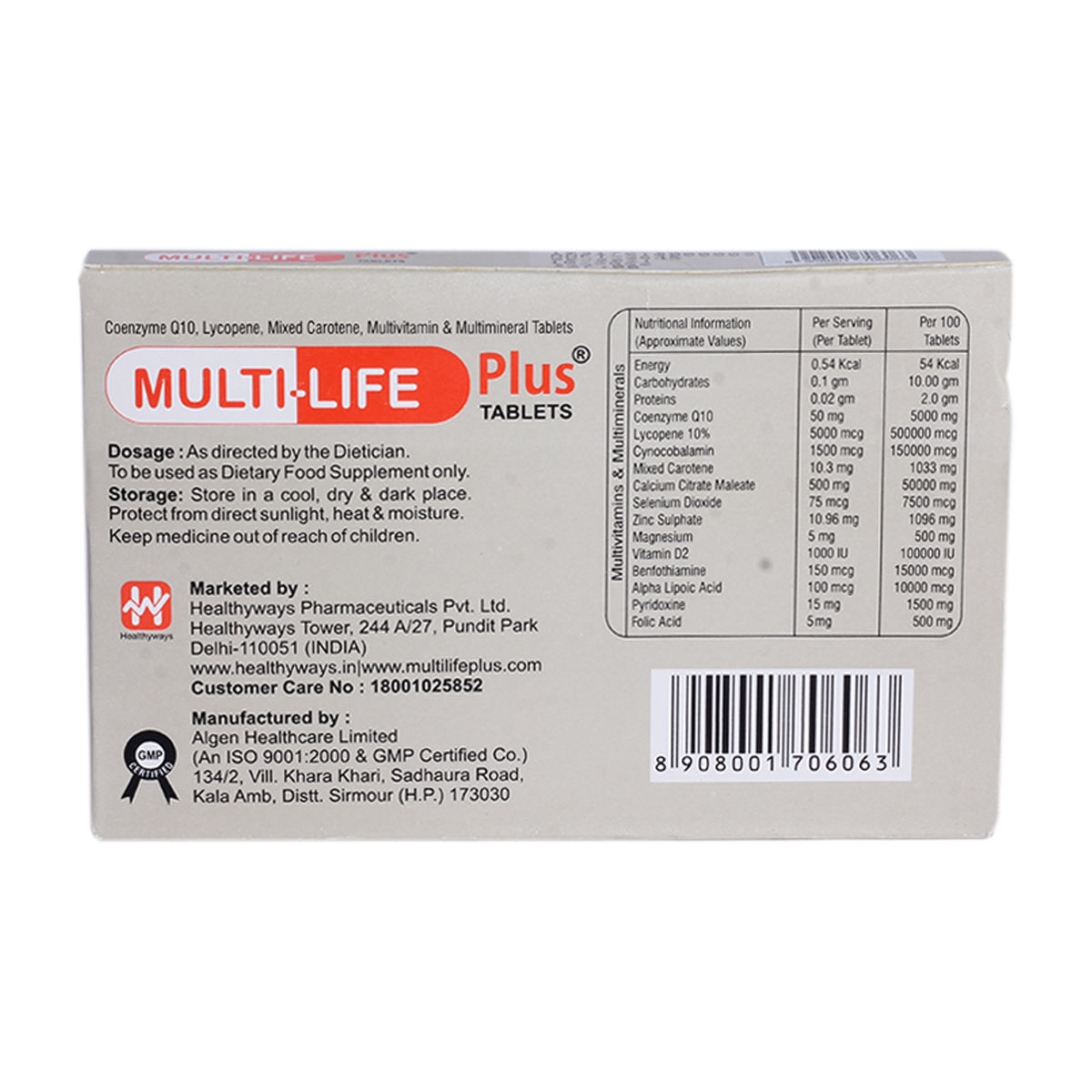 Multi-Life Plus Tablet 10's Price, Uses, Side Effects, Composition ...