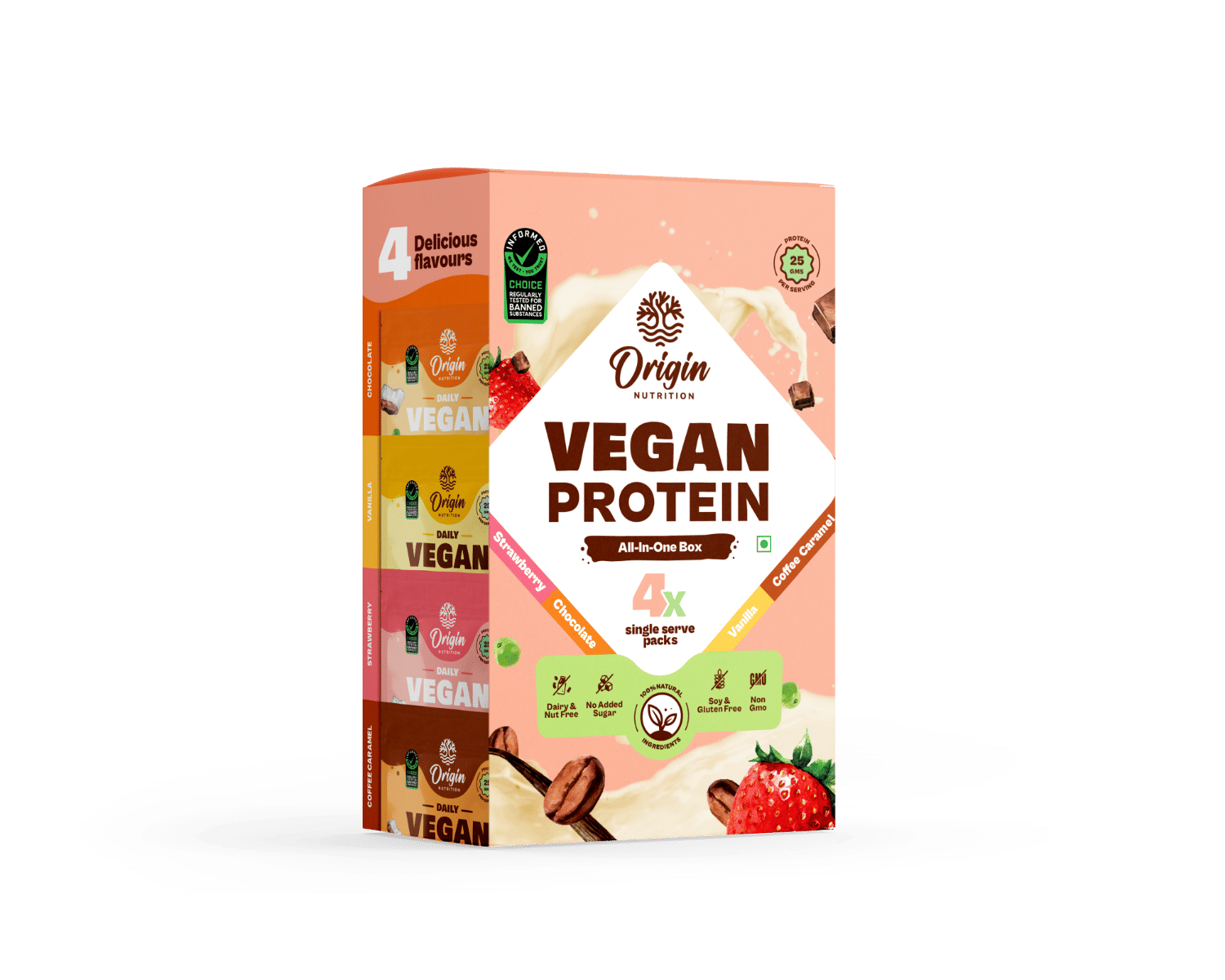 Origin Nutrition Vegan Protein Four Delicious Flavour Powder, 155.4 gm ...