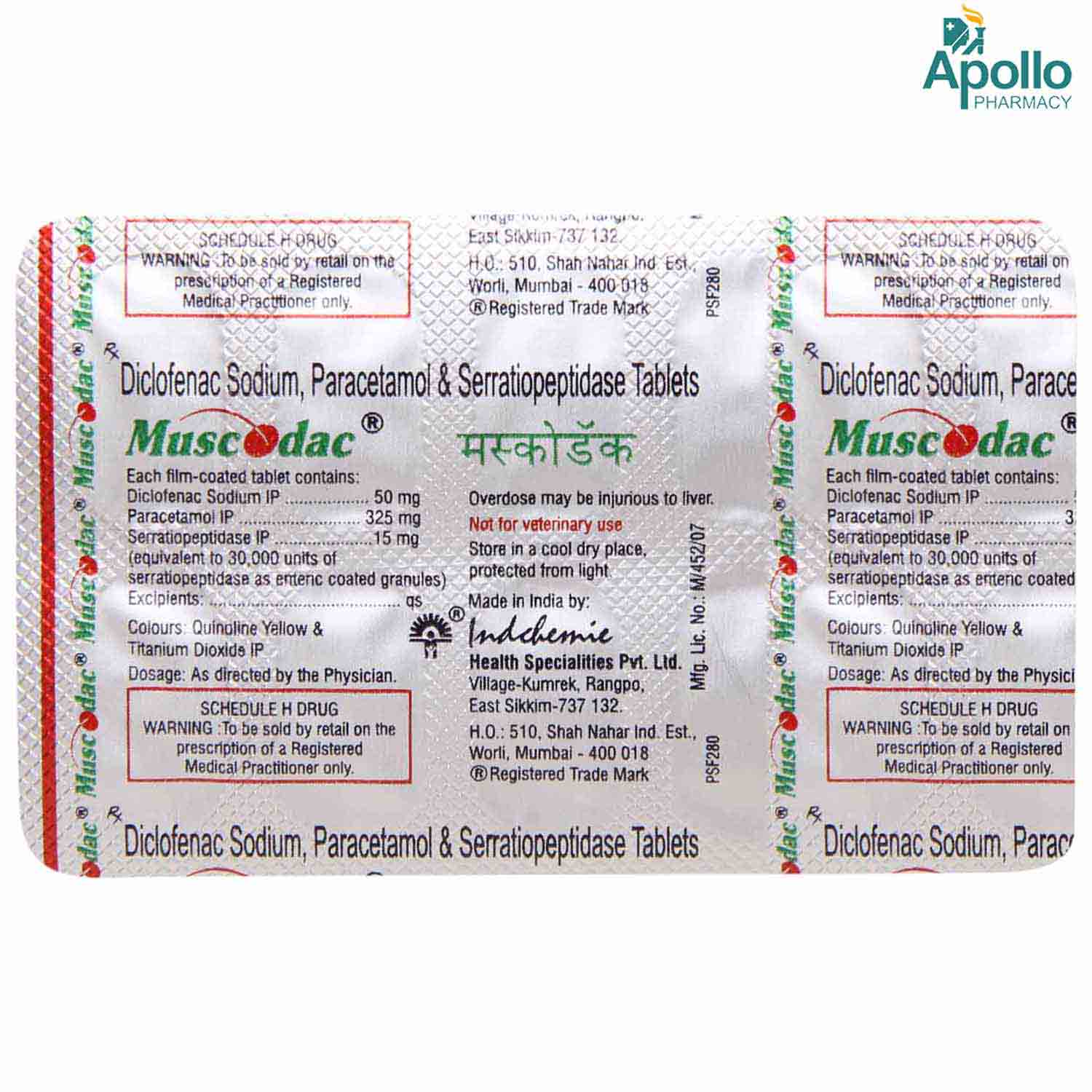 Muscodac Tablet 10's Price, Uses, Side Effects, Composition - Apollo ...