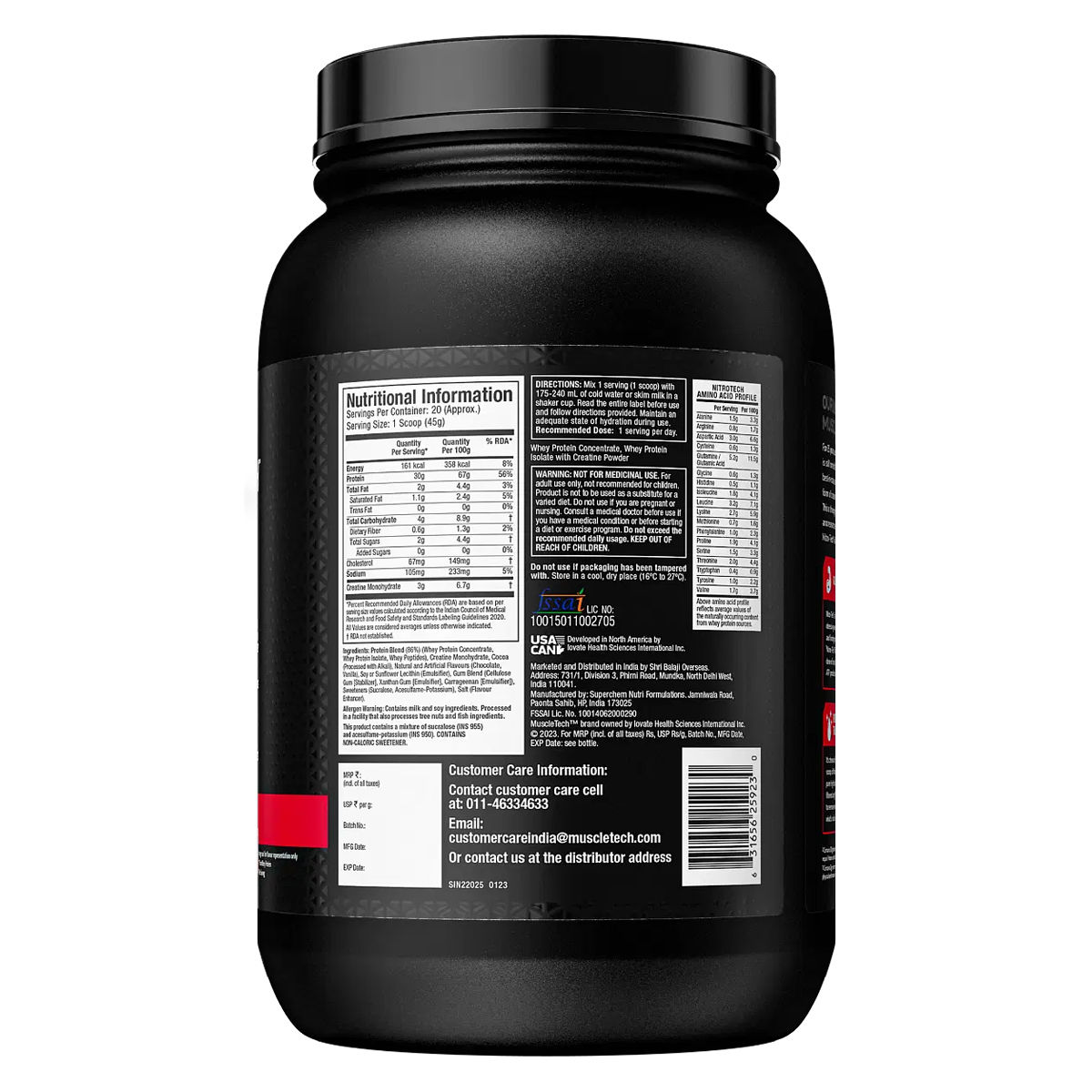 Muscletech Nitrotech Whey Protein Milk Chocolate Flavour Powder, 907 gm ...