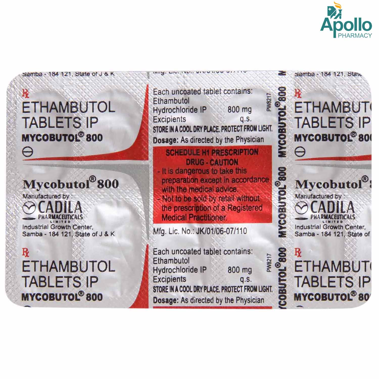 MYCOBUTOL 800MG TABLET Price, Uses, Side Effects, Composition - Apollo ...