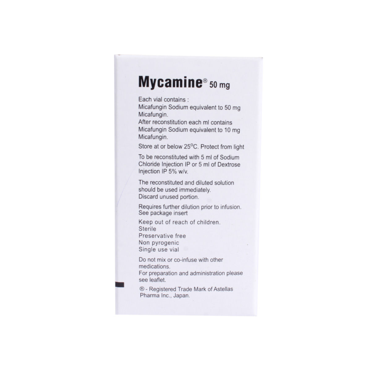 MYCAMINE I.V 50MG INJECTION Price, Uses, Side Effects, Composition ...