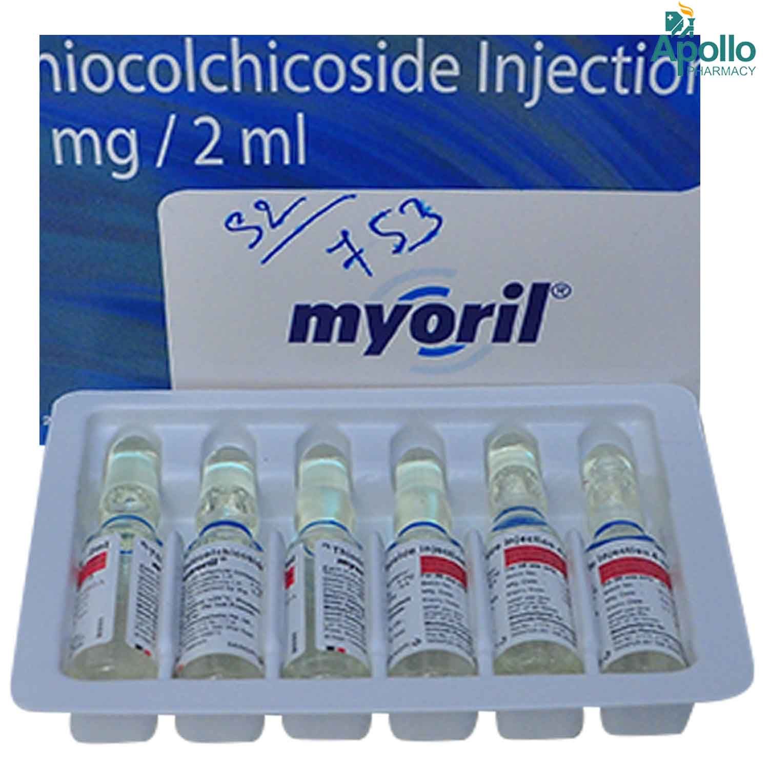 Myoril Injection 6 x 2 ml | Uses, Side Effects, Price | Apollo Pharmacy