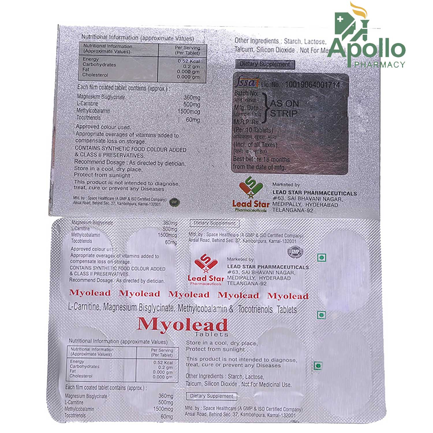 Myolead Tablet 10's Price, Uses, Side Effects, Composition - Apollo ...