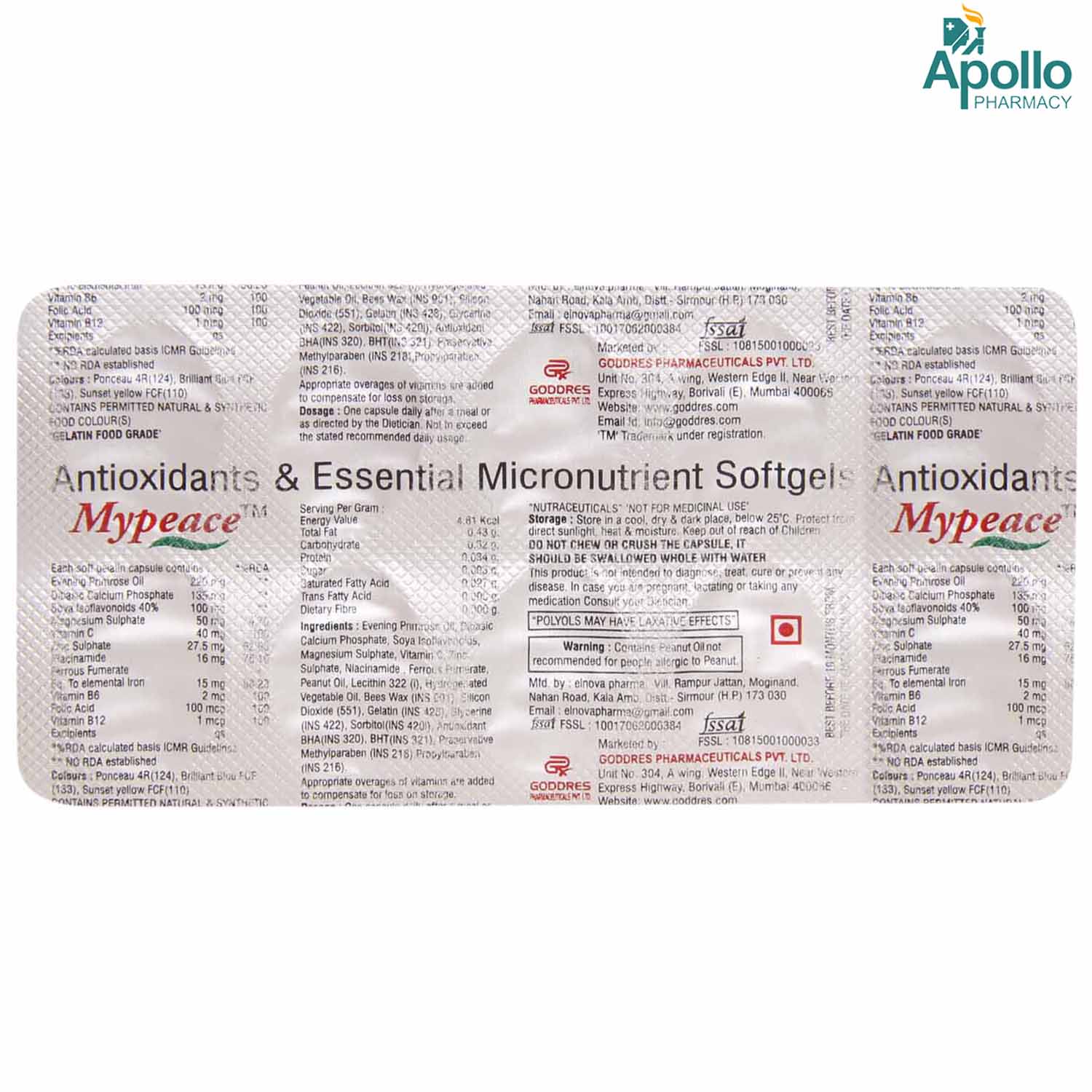 Mypeace Tablet 10's Price, Uses, Side Effects, Composition - Apollo ...