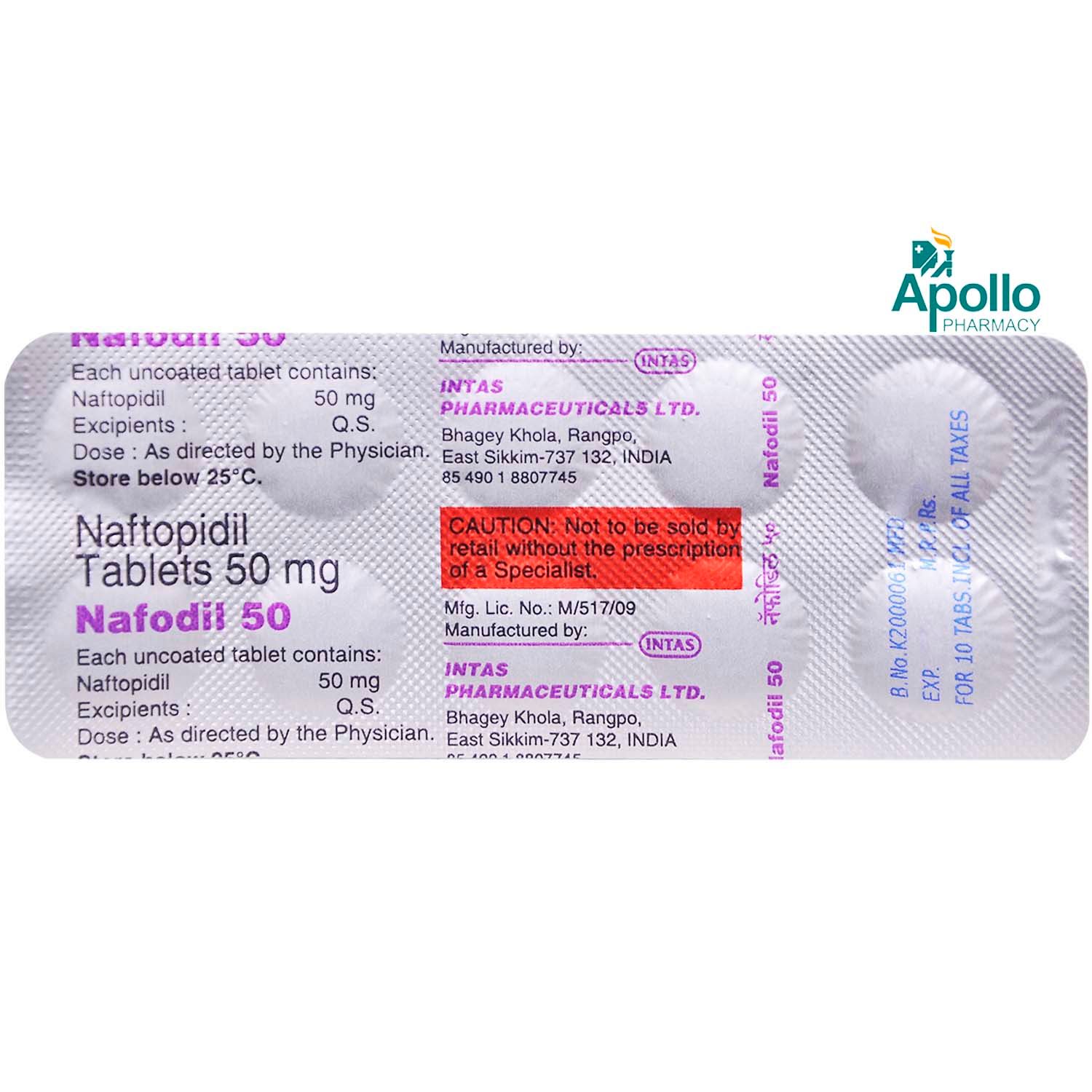 Nafodil 50 Tablet 10's Price, Uses, Side Effects, Composition - Apollo ...