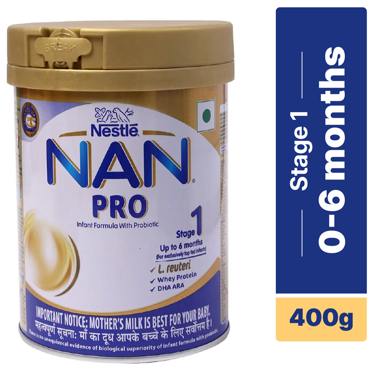 Buy Nestle Nan Pro Infant Formula Stage 1 Up to 6 months Powder with Probiotic 400 gm 19 Minutes Delivery Apollo Pharmacy