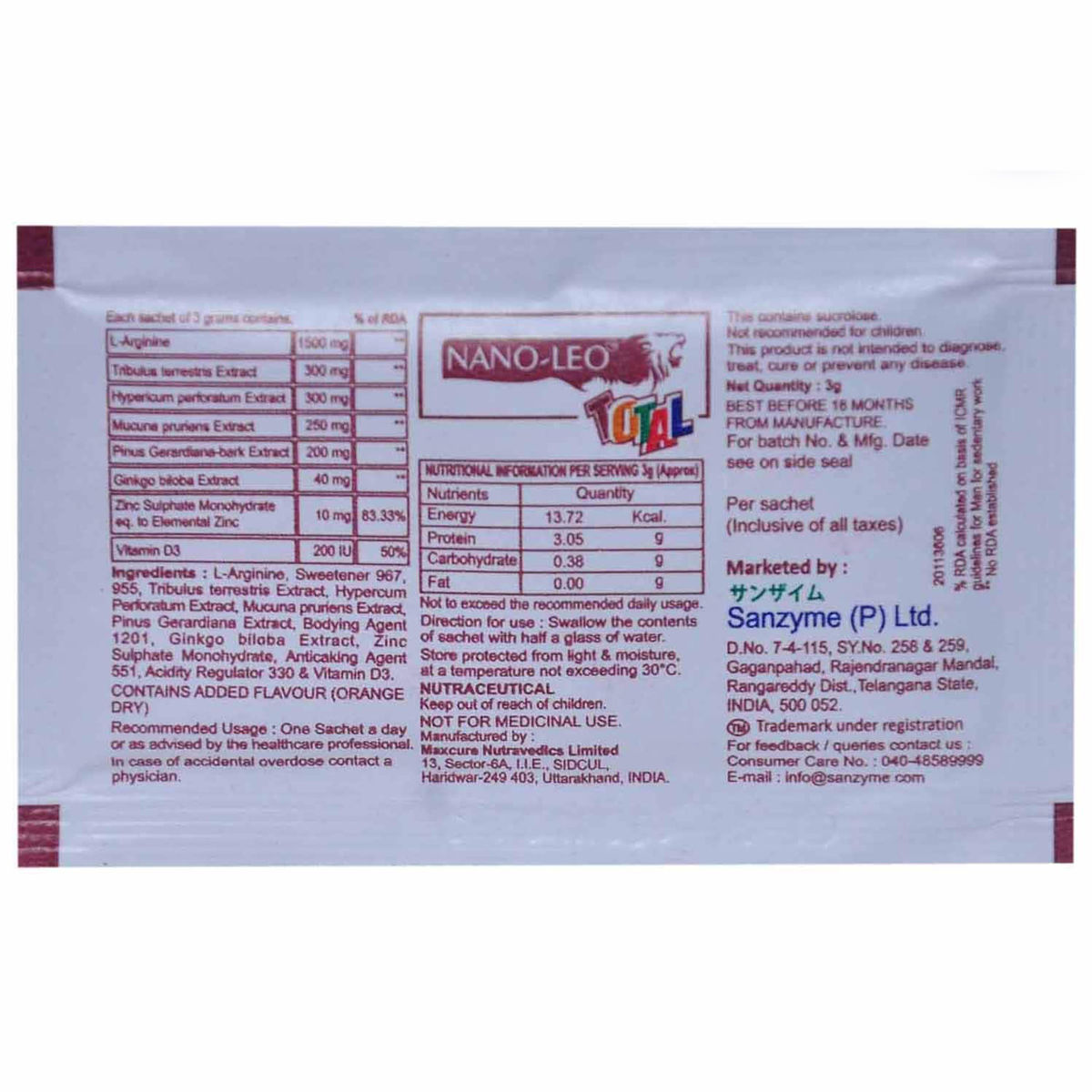 Nano-Leo Total Granules 3 gm Price, Uses, Side Effects, Composition - Apollo Pharmacy